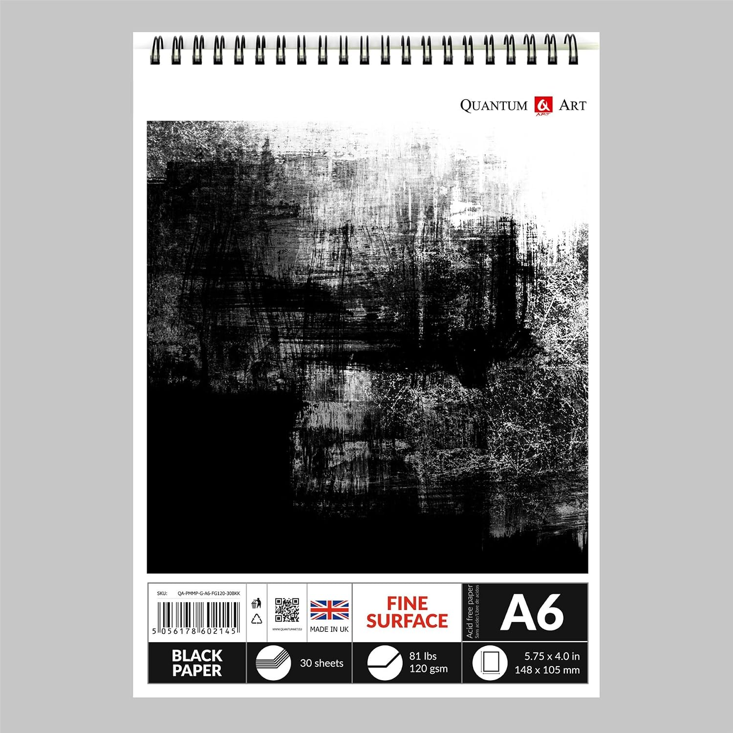 A6 Black Paper Drawing Sketch Artist Paper Pad on Spiral Book 120 GSM ...
