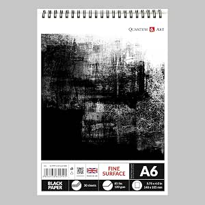 A6 Black Paper Drawing Sketch Artist Paper Pad on Spiral Book 120 GSM ...