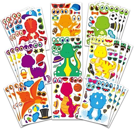 Amazon.com: 27 Sheet Dinosaur Stickers, Make Your Own Dinosaur Stickers ...
