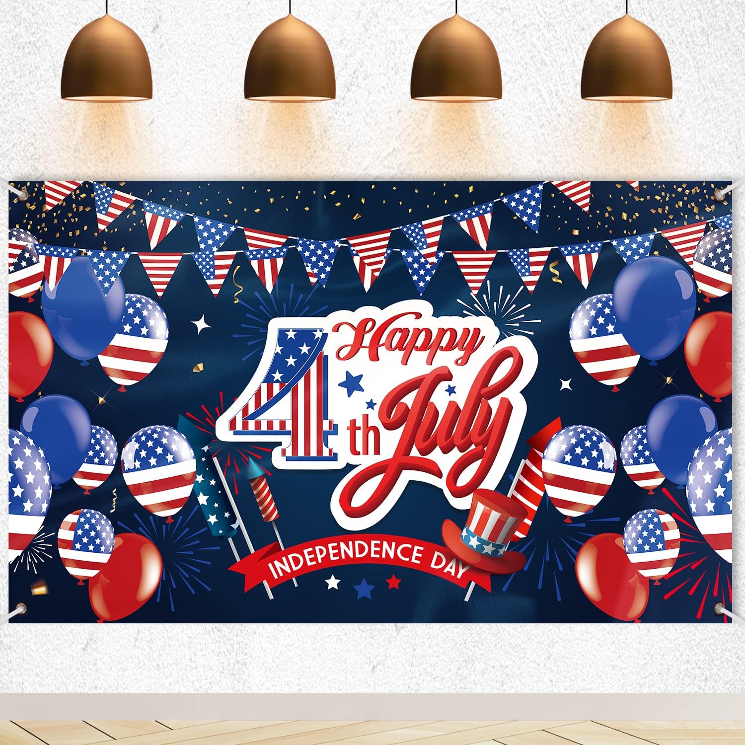 Amazon.com: 72×44inch Independence Day Banner, Memorial Day Happy 4th ...