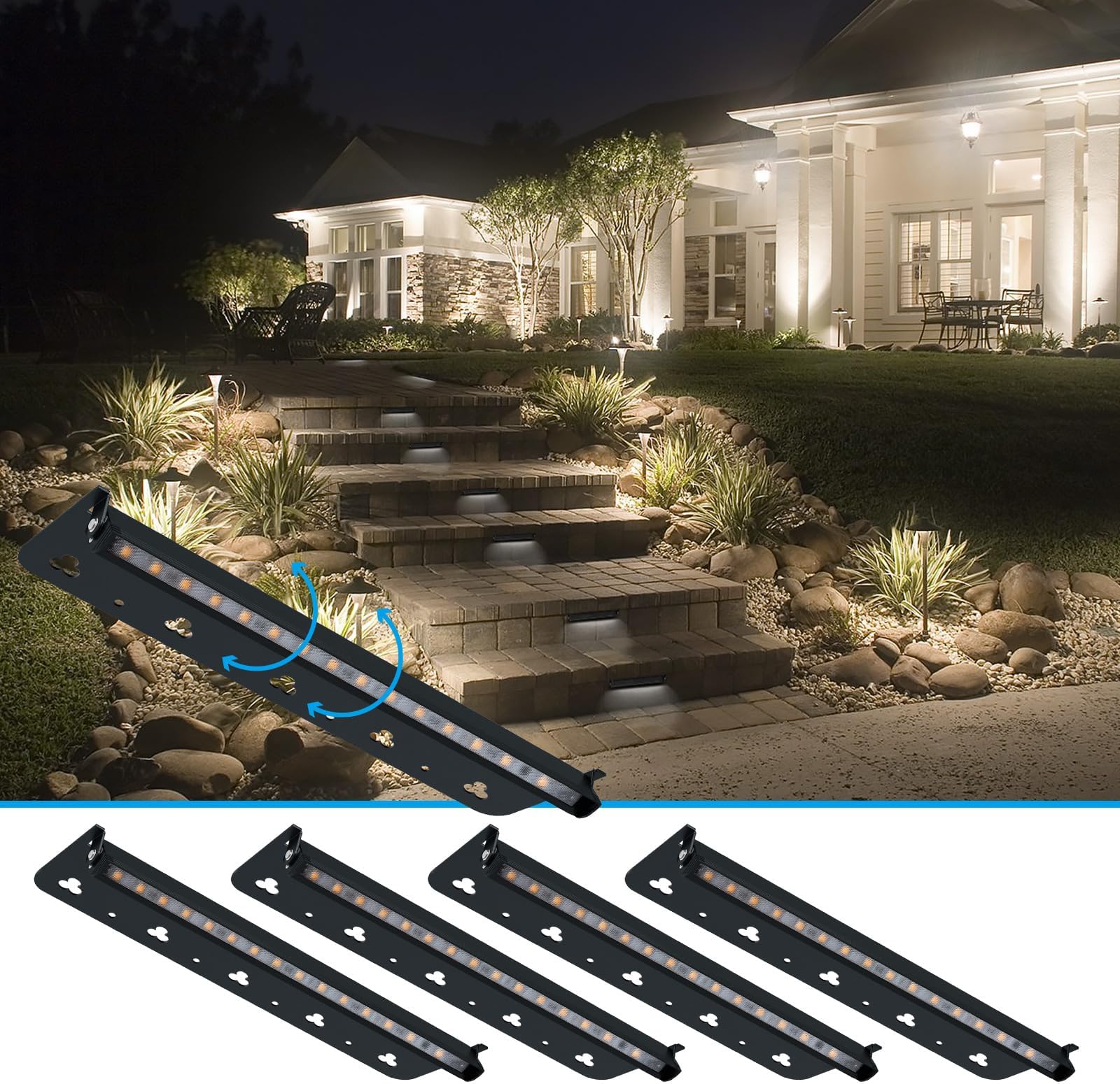 Modern 12inch 5W Hardscape Lighting,5000K Daylight White Retaining Wall ...