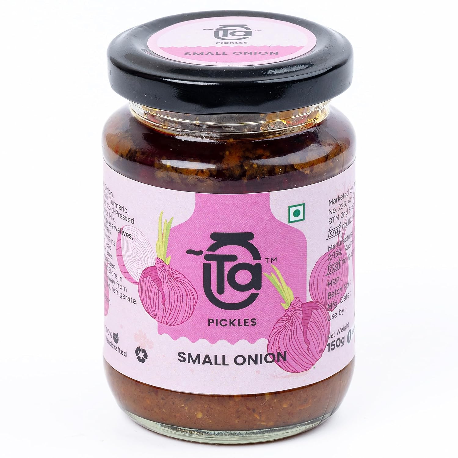Ta Pickles | Small Onion Pickle | 150g | Made with Cold Pressed Oil ...