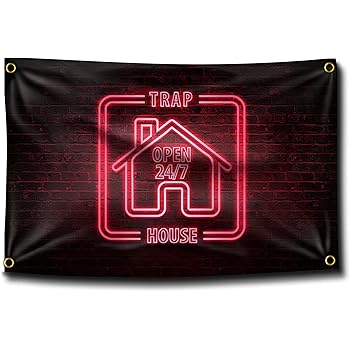 Amazon.com : Banger - Trap House Flag Banner College Dorm Frat : Garden ...