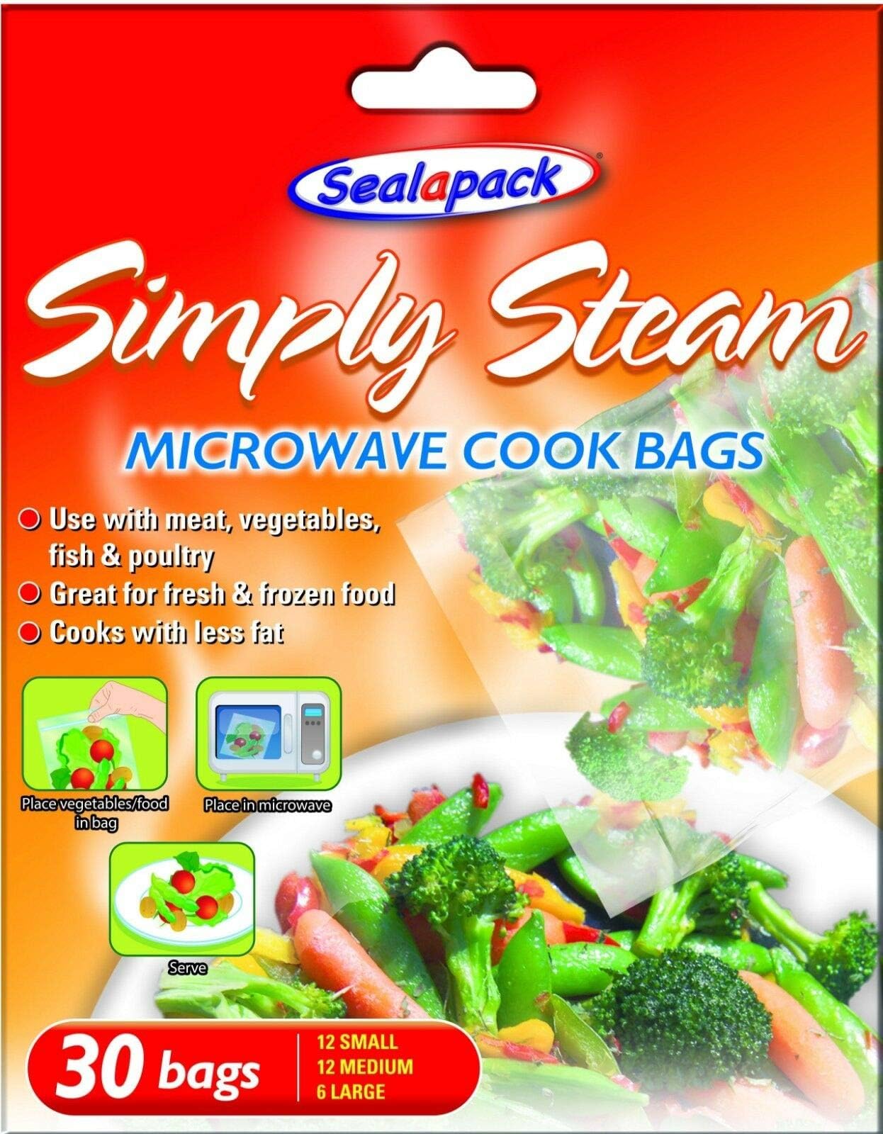 quickasteam microwave cooking bags MEDIUM size 30 pack : Amazon.co.uk ...