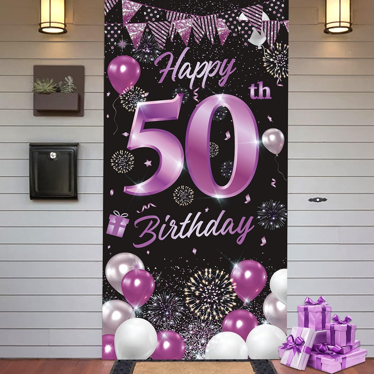 Banydoll 50th Birthday Decorations for Her, 50th Birthday Banners for ...
