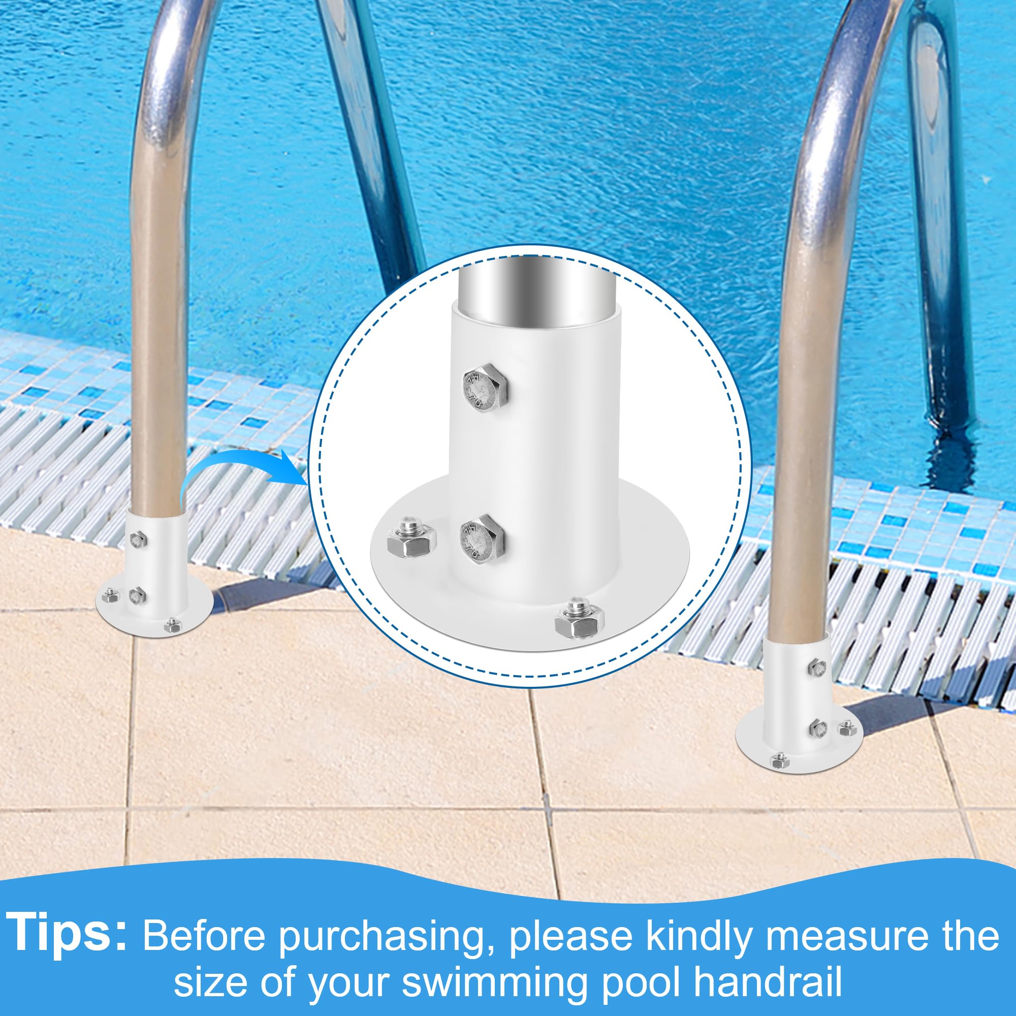 Snapklik.com : 4-Pack Pool Deck Flanges, COITEK 304 Stainless Steel ...