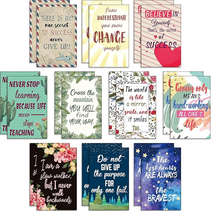 20 Pieces Floral Inspirational Notebooks Small Pocket Notepads Mini ...