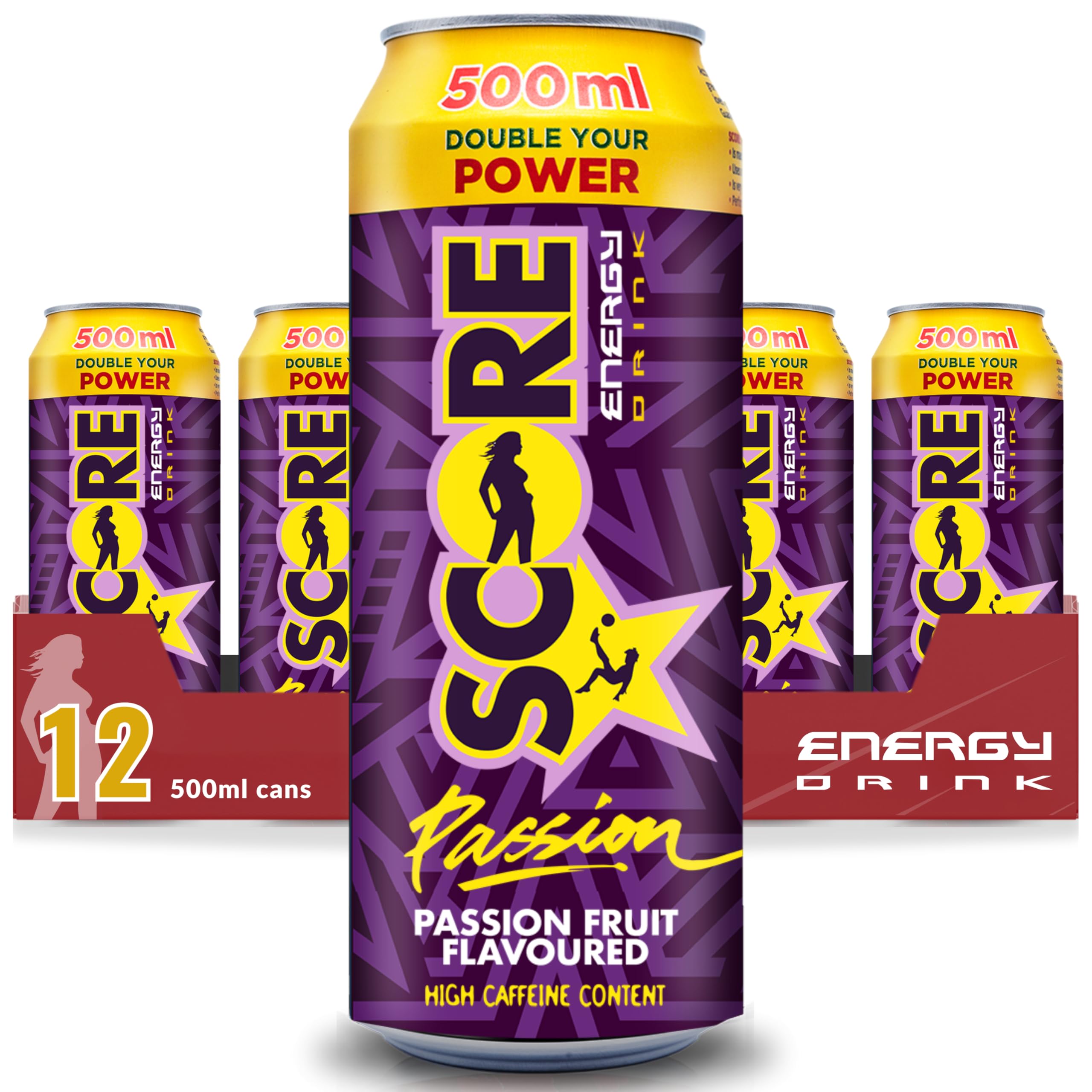Score Passion Energy Drink (12 x 500ml) Exotic Passion Fruit with ...