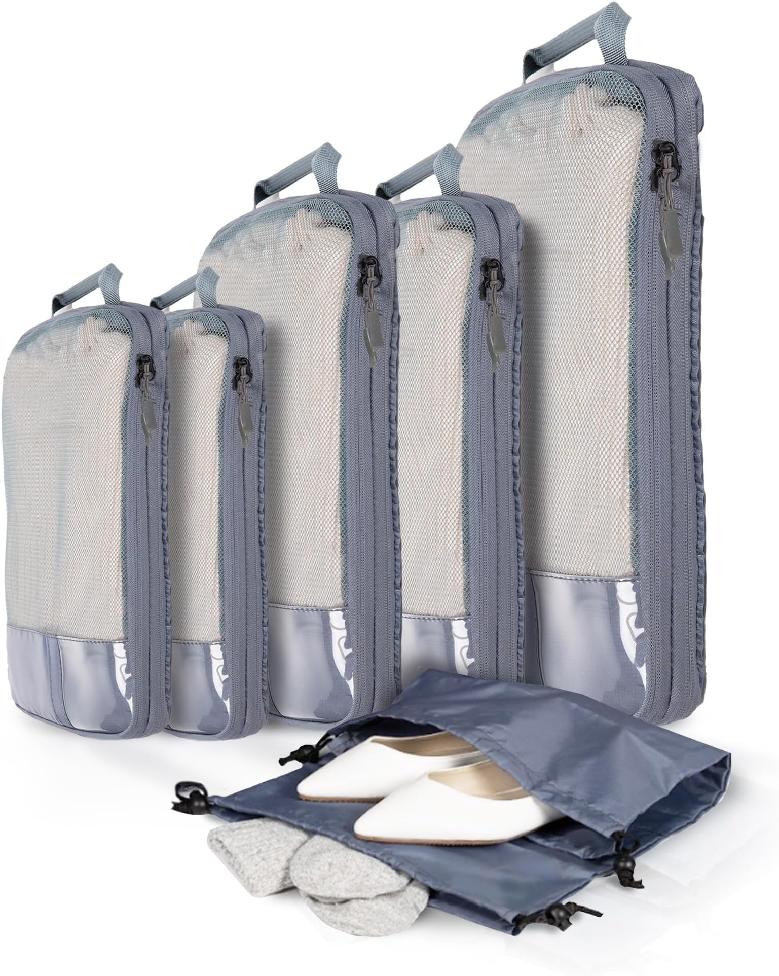 Amazon.com: Aldans 6-Pack Compression Packing Cubes - Waterproof Nylon ...