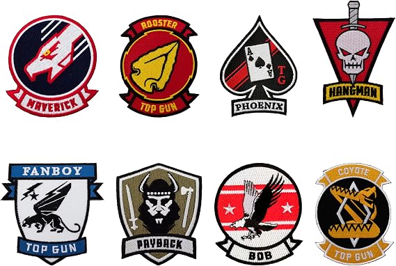 Amazon.com: Top Gun Maverick Patches Set of 8 : Icon Heroes: Arts ...