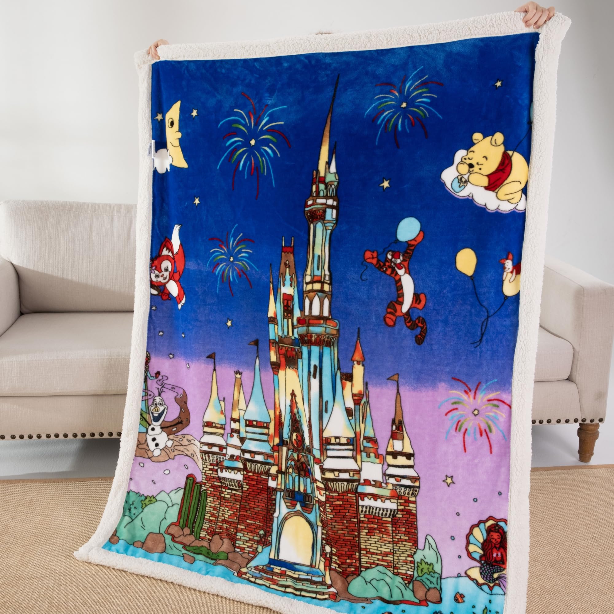 COSUSKET Castle Throw Blanket, Kids Super Soft Fuzzy Plush Sherpa Furry ...