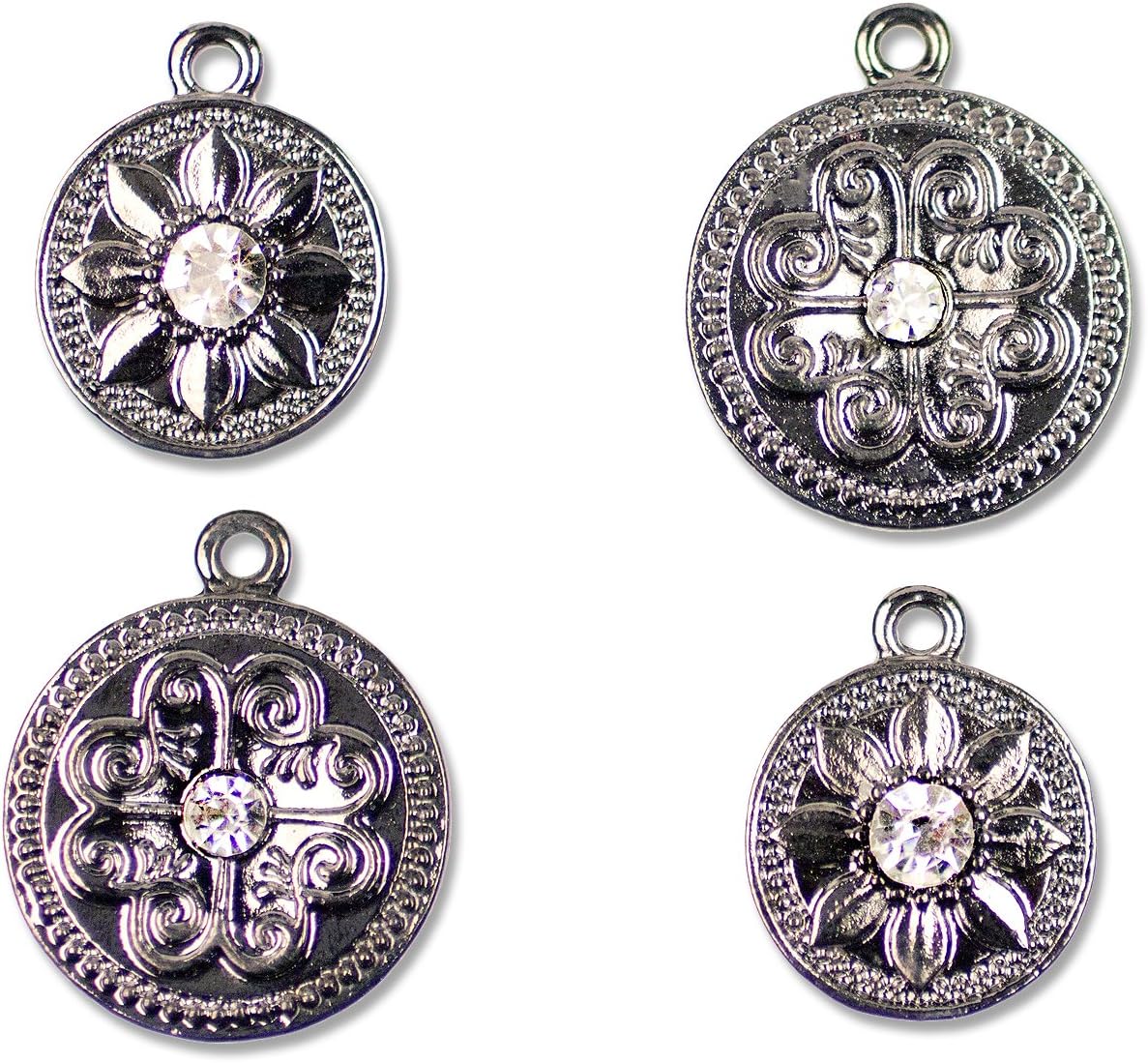 Amazon.com: Cousin Jewelry Basics 4-Piece Metal Charm Gunmetal Mixed
