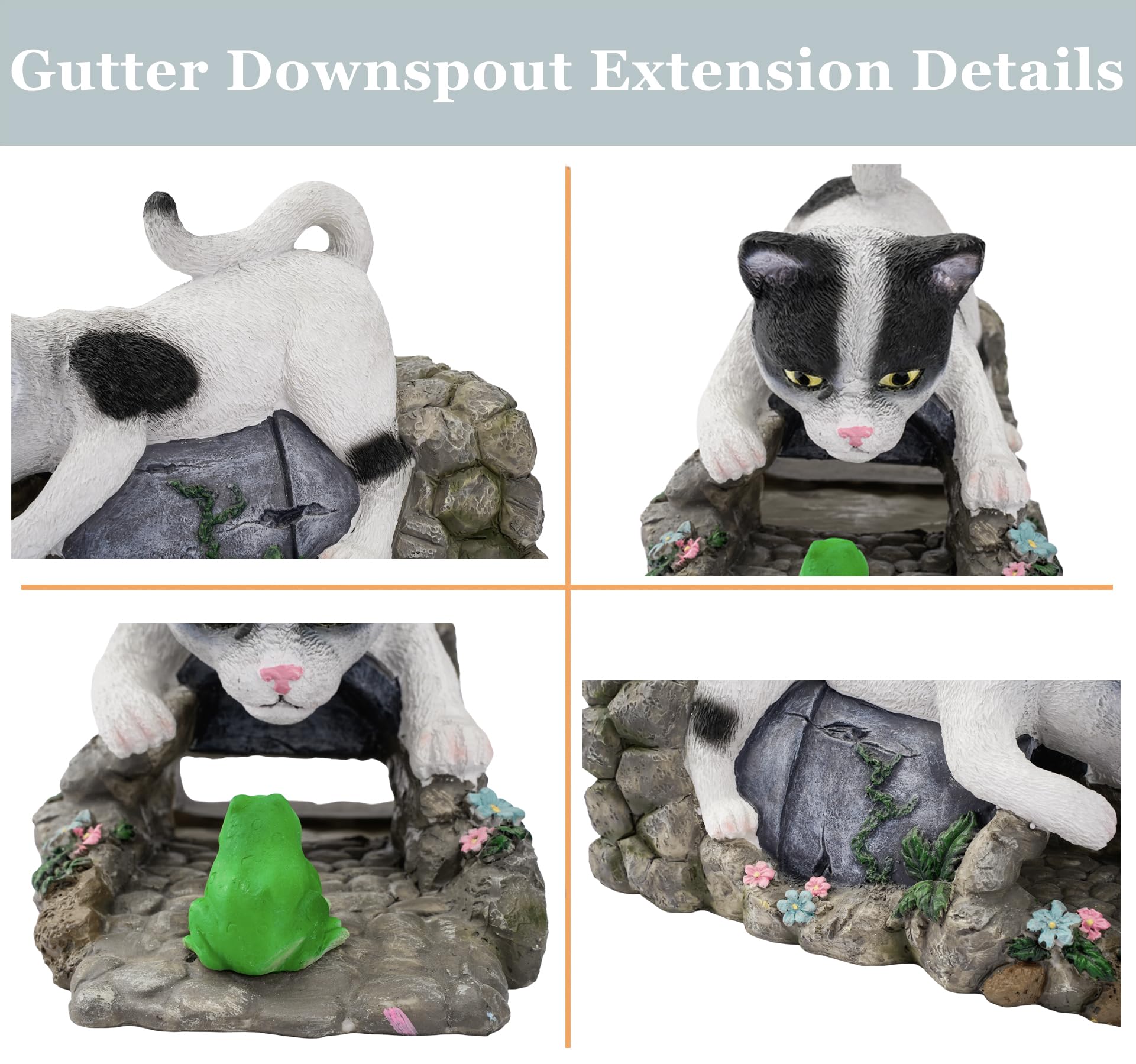 Snapklik.com : Cat Gutter Downspout Extender Statue, Outdoor Decor ...