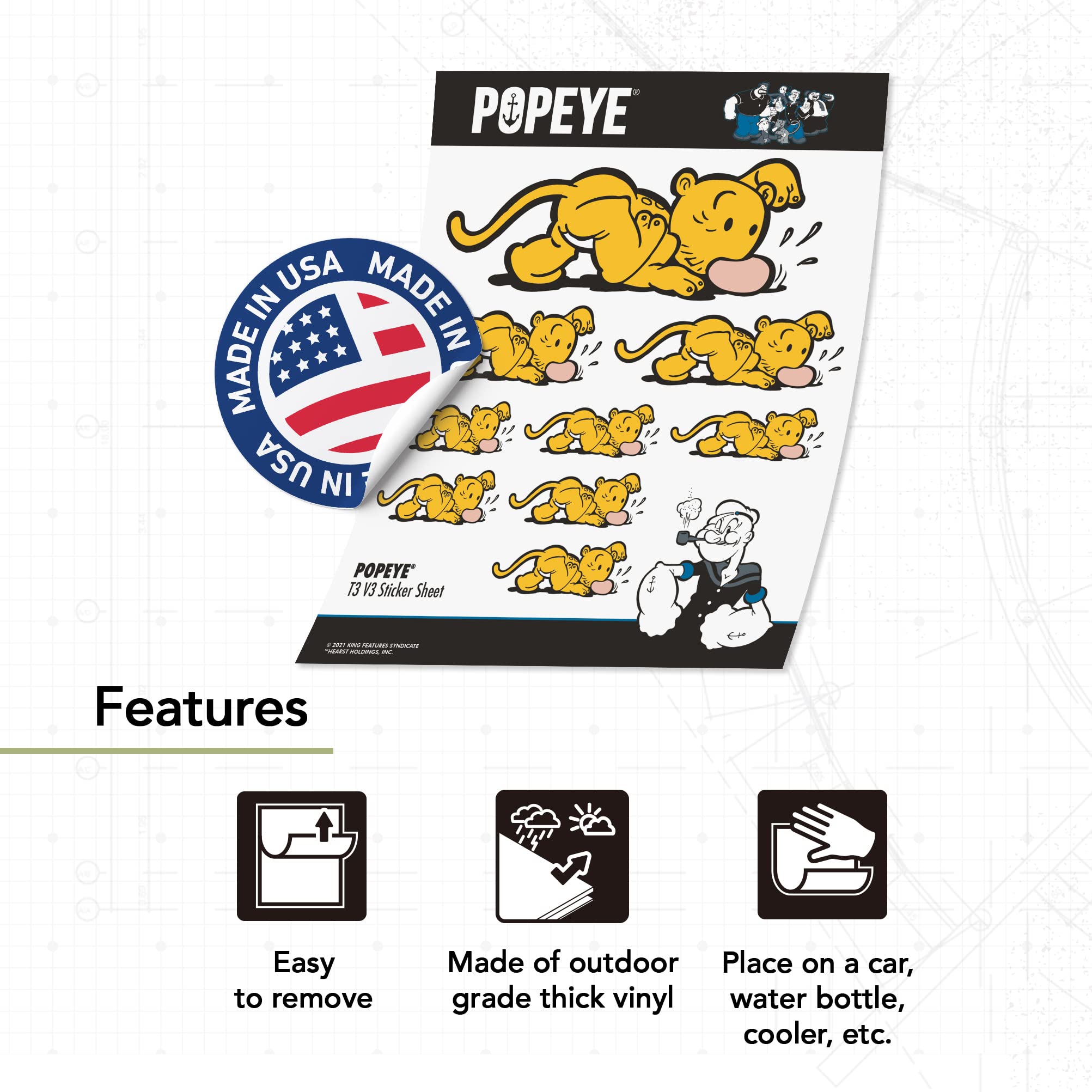 Snapklik.com : Desert Cactus Popeye The Sailor Stickers Sheet Vinyl ...