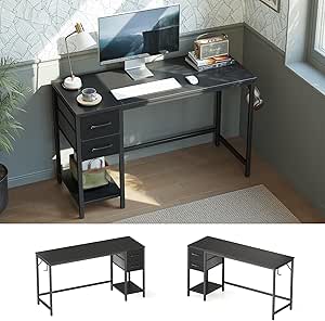 CubiCubi Computer Desk with 2 Drawers, 47 Inch Small Home Office Desk ...