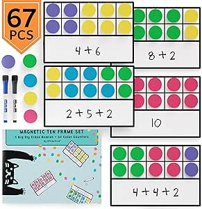 Amazon.com: Attractivia 67 PCS Giant Magnetic Ten Frames Set with ...