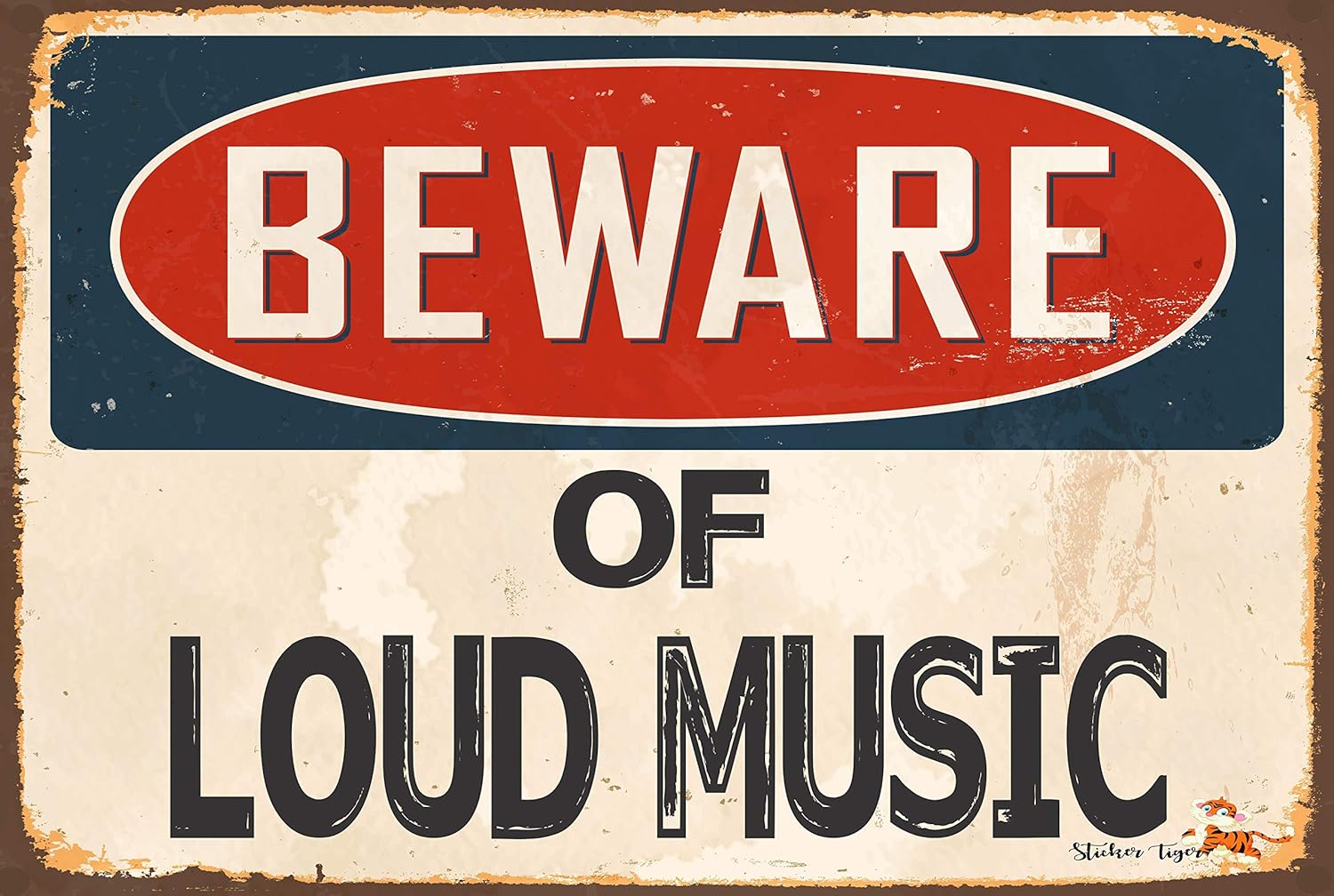 Amazon.com: BEWARE OF LOUD MUSIC Aluminum 8 x 12 Metal Novelty Vintage ...