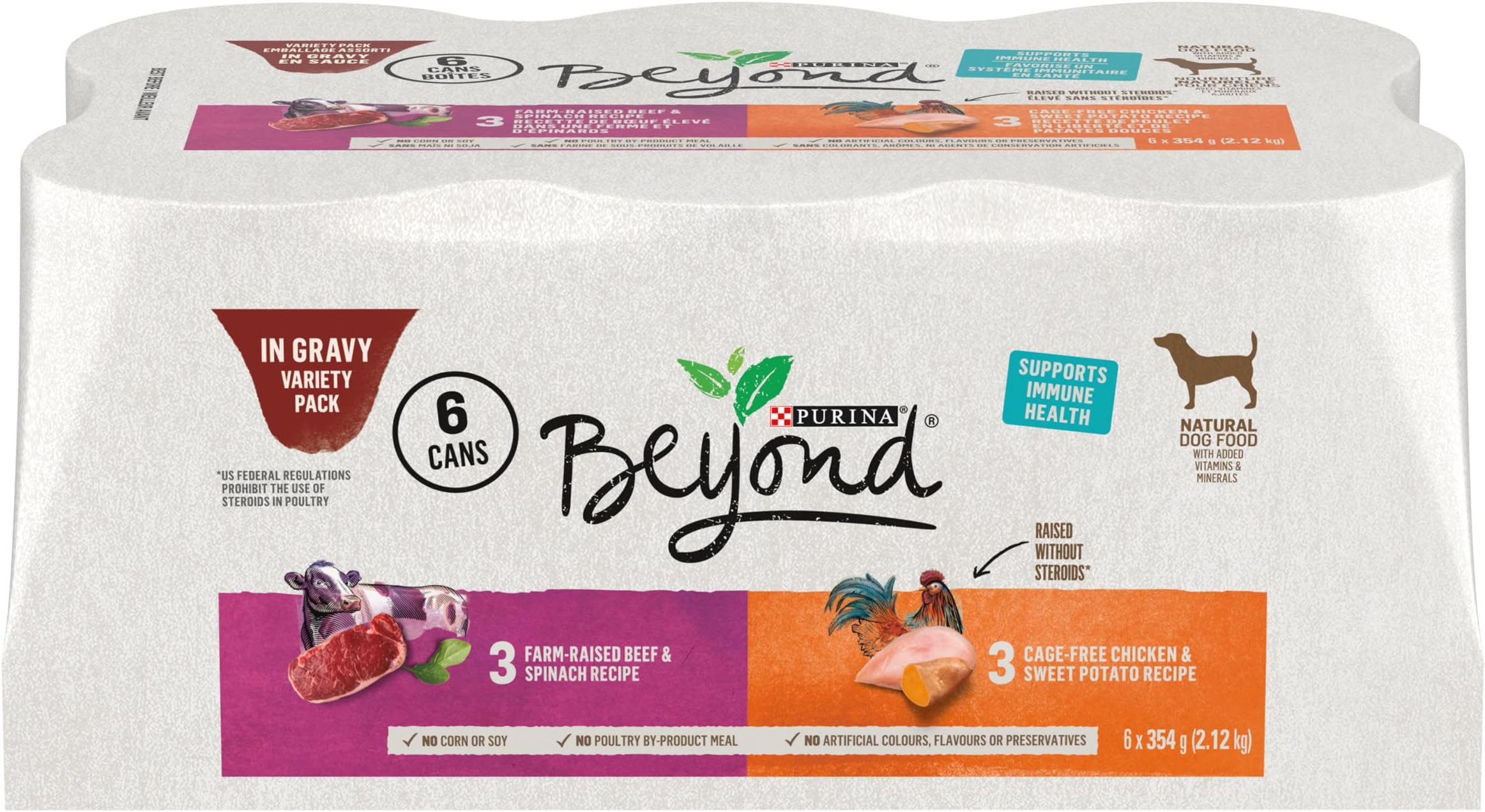 Beyond Natural Wet Dog Food, in Gravy Variety Pack 2 Flavours - 354 g ...