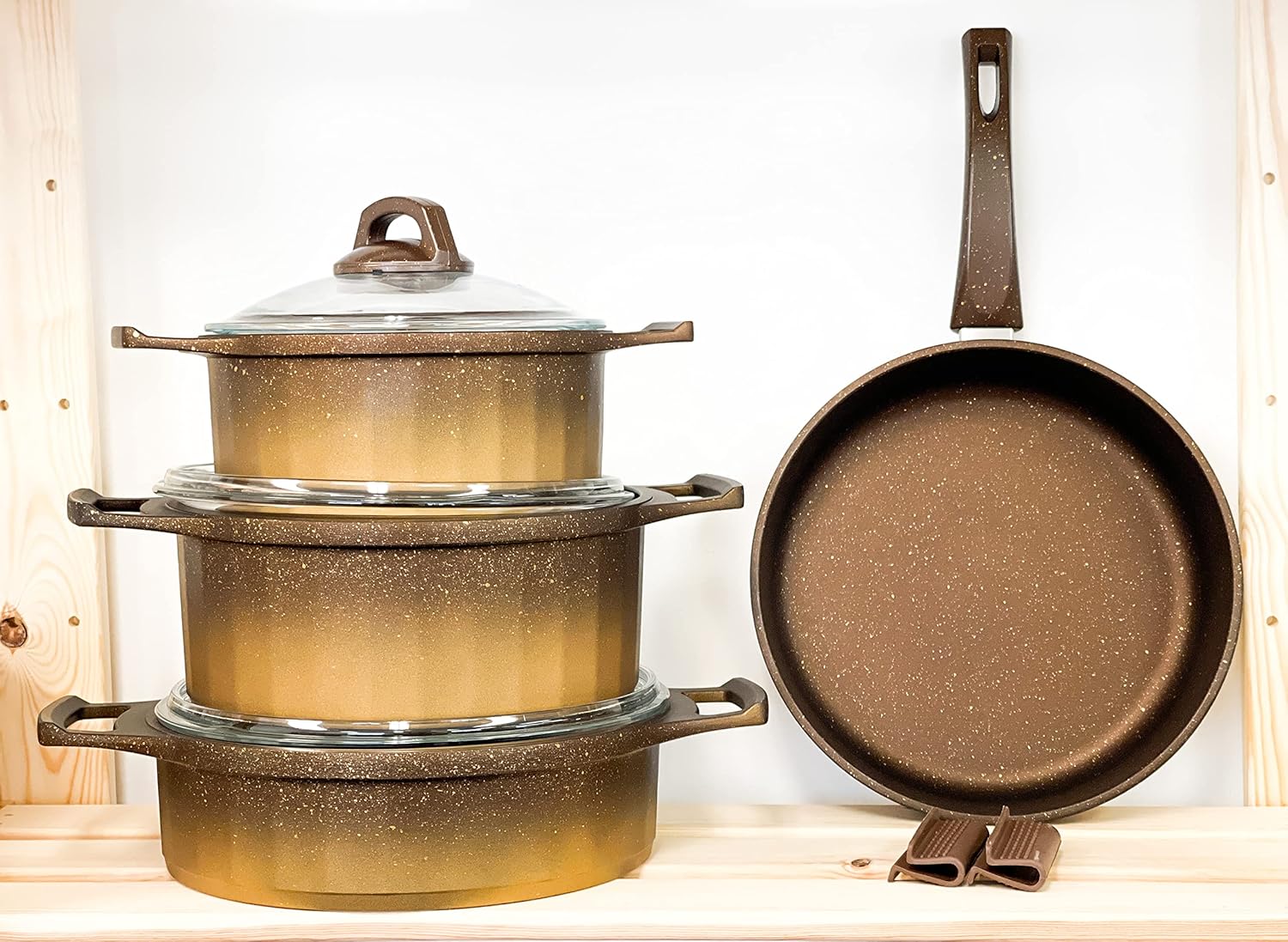 Amazon.com: Casting Cookware Set, 7 Pieces Granite Cookware Set ...