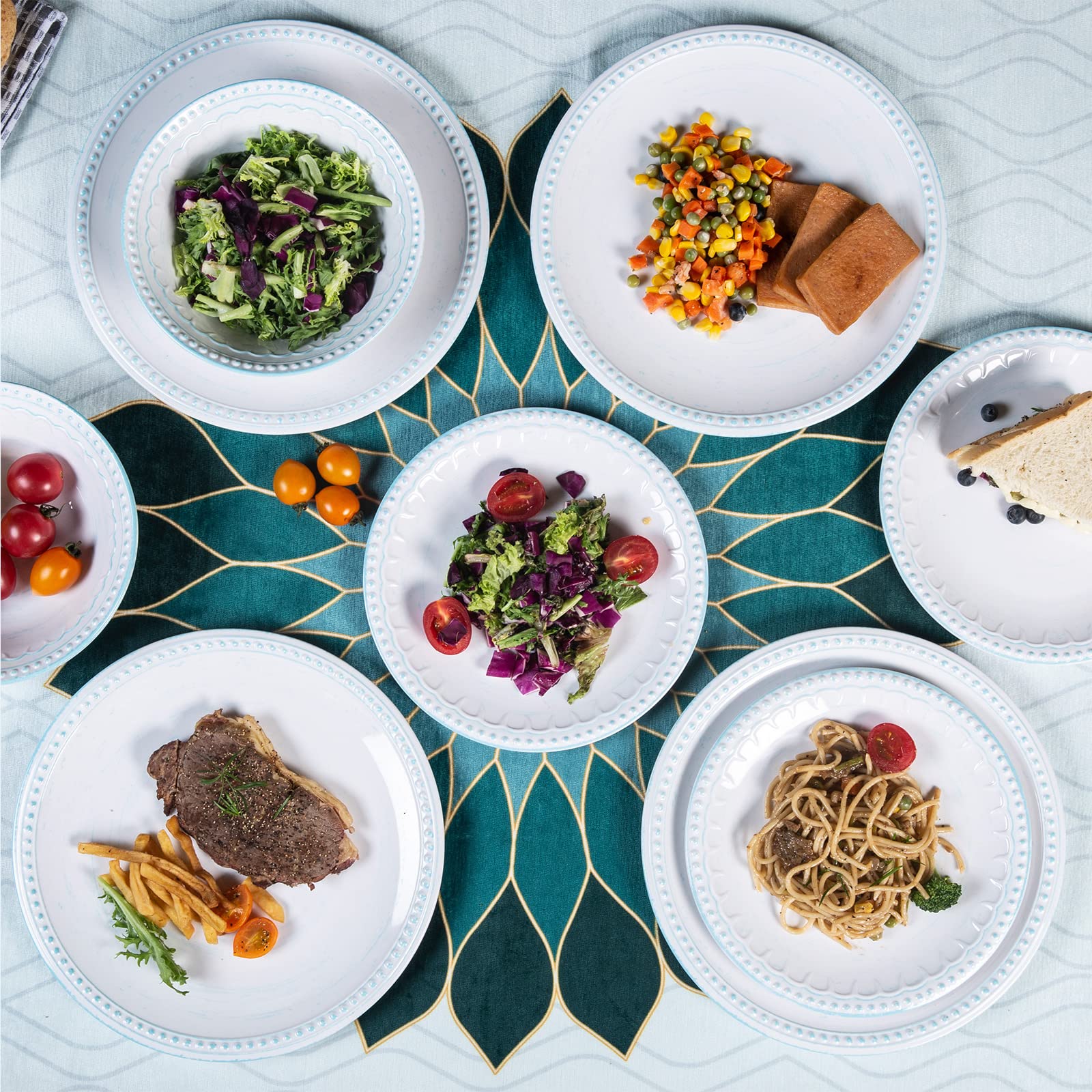 Melamine Dinnerware Set 12 Pcs Melamine Plates Outdoor Plates Summer ...