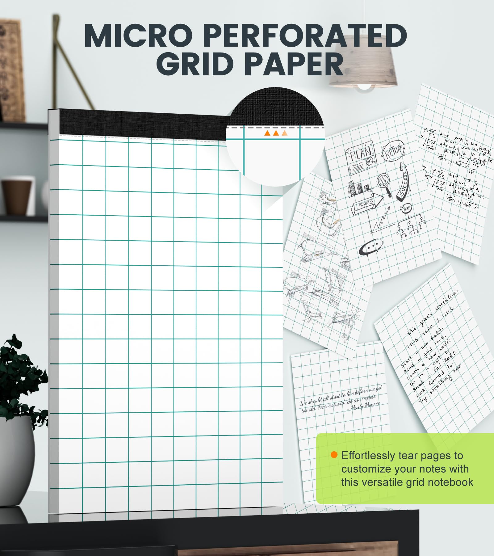 Snapklik.com : Small Graph Paper, Quad Ruled Legal Pads 5x8, Graph ...