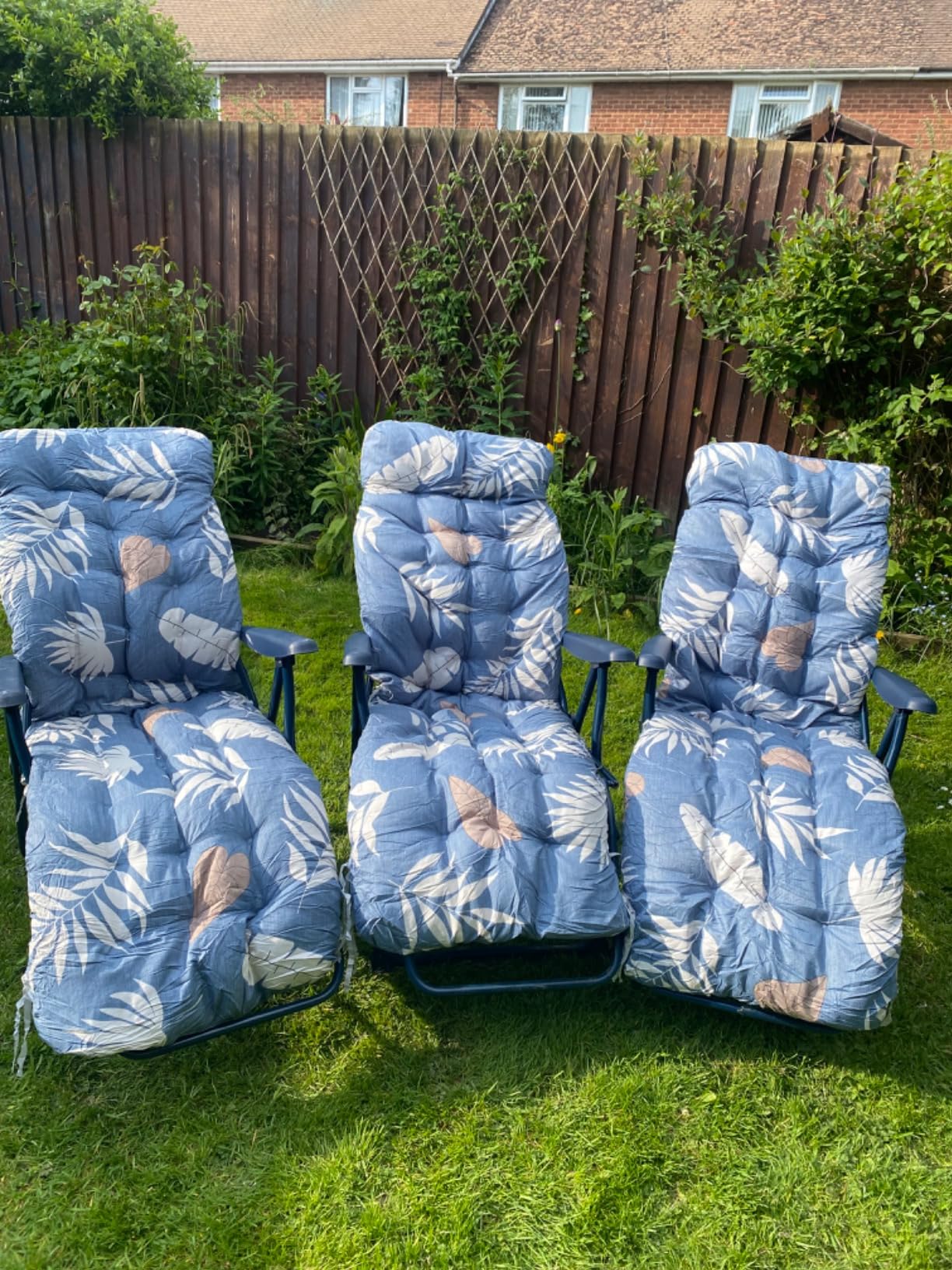 WildFun Sun Lounger Cushions Only, 170 * 53 * 8cm Garden Sunlounger ...
