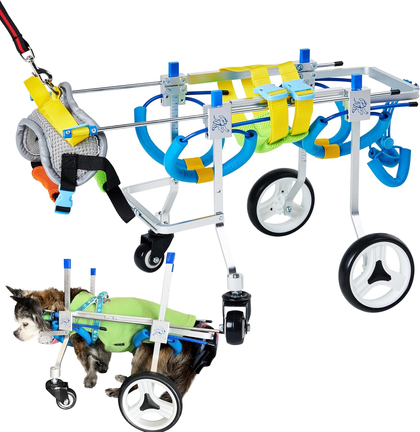 Amazon.com : Adjustable 4-Wheel Dog Wheelchair| Pet Wheelchairs with ...