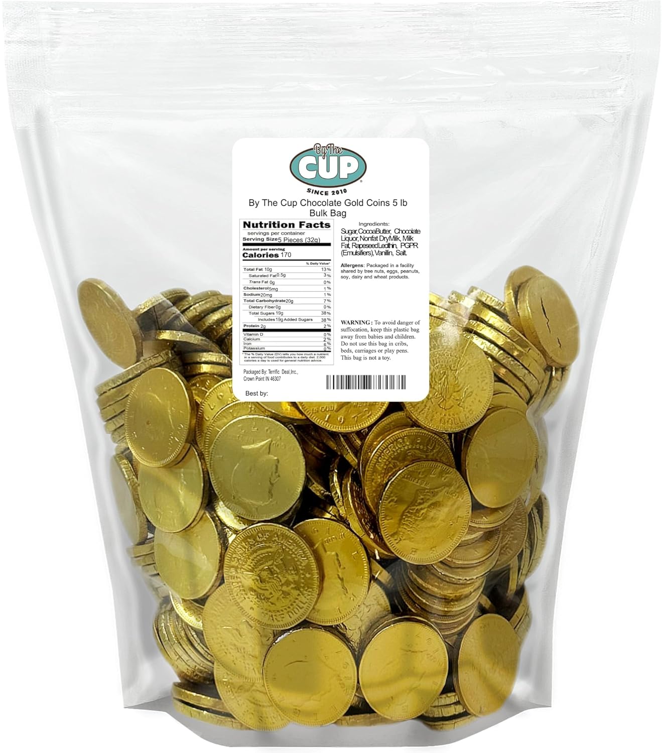 Amazon.com : By The Cup Milk Chocolate Gold Coins, 5 lb Bulk Bag ...