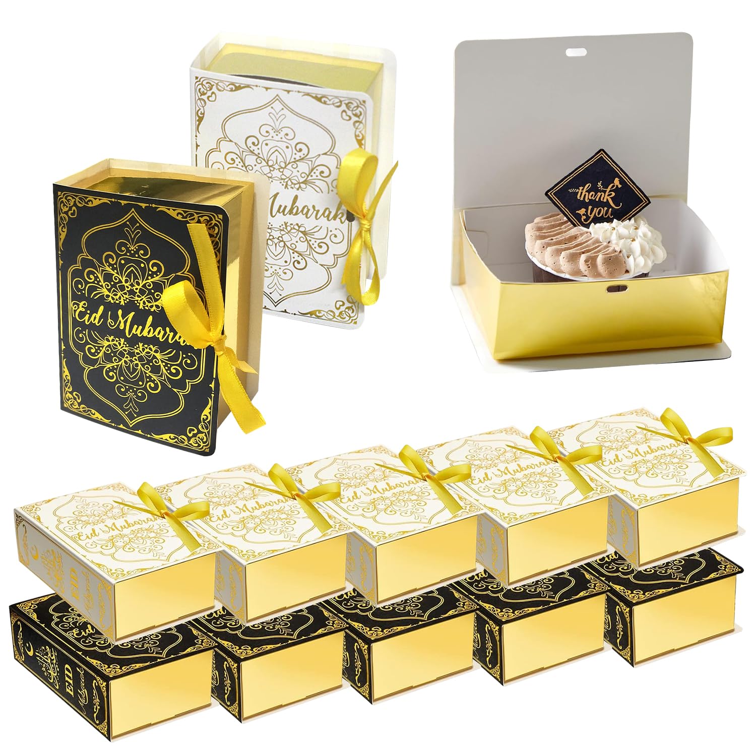 Amazon.com: 12 Pcs Ramadan Eid Mubarak Favor Boxes - Square Candy ...