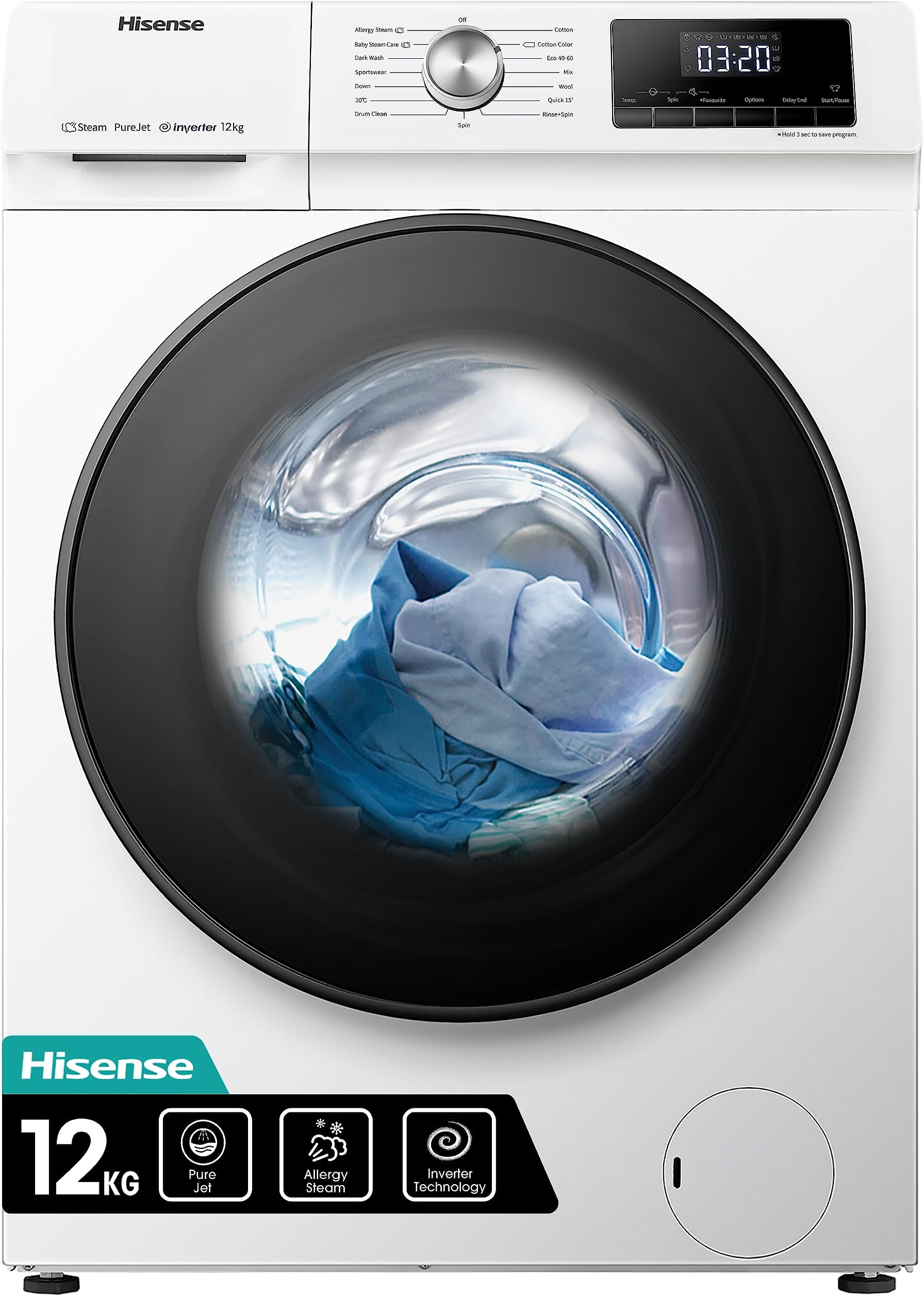 Ebac AWM96D2H-WH 9Kg Dual Fill Washing Machine: Amazon.co.uk