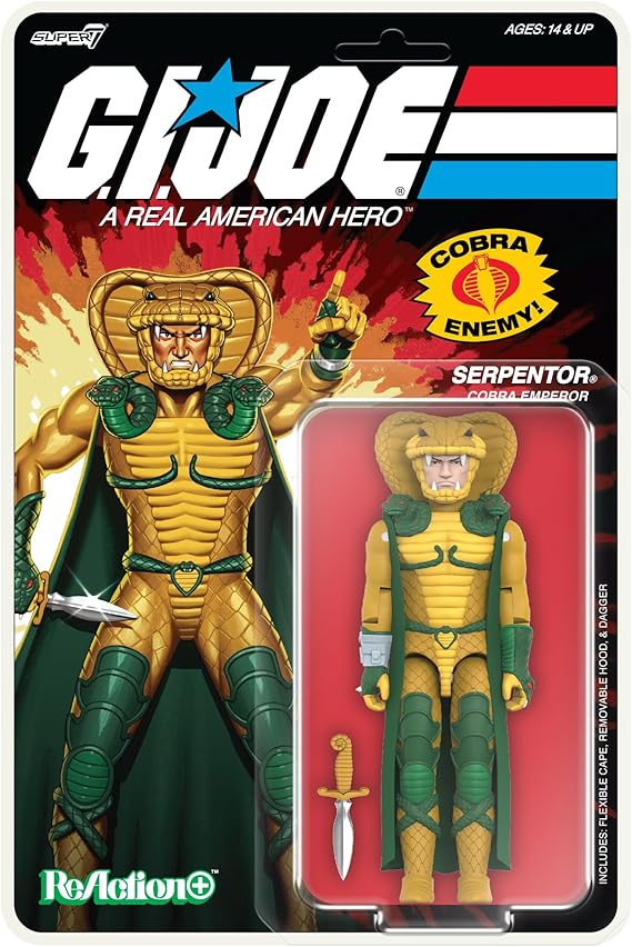 Amazon.com: Super7 Reaction+ G.I. Joe Serpentor (Cartoon) - 3.75" G.I ...