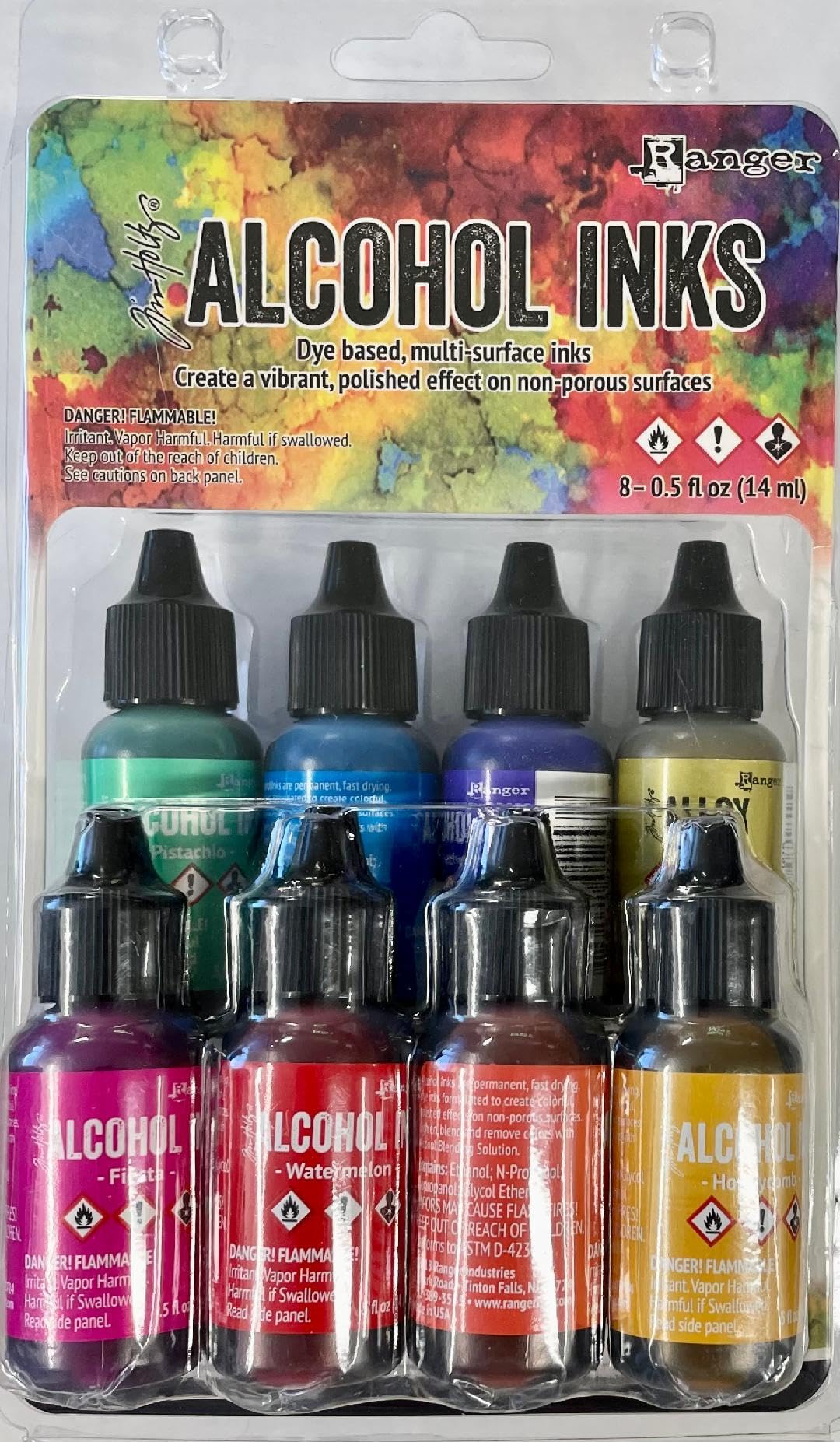 Amazon.com : Ranger Tim Holtz Alcohol Inks 8 Pack Retro TAK83009 : Arts ...