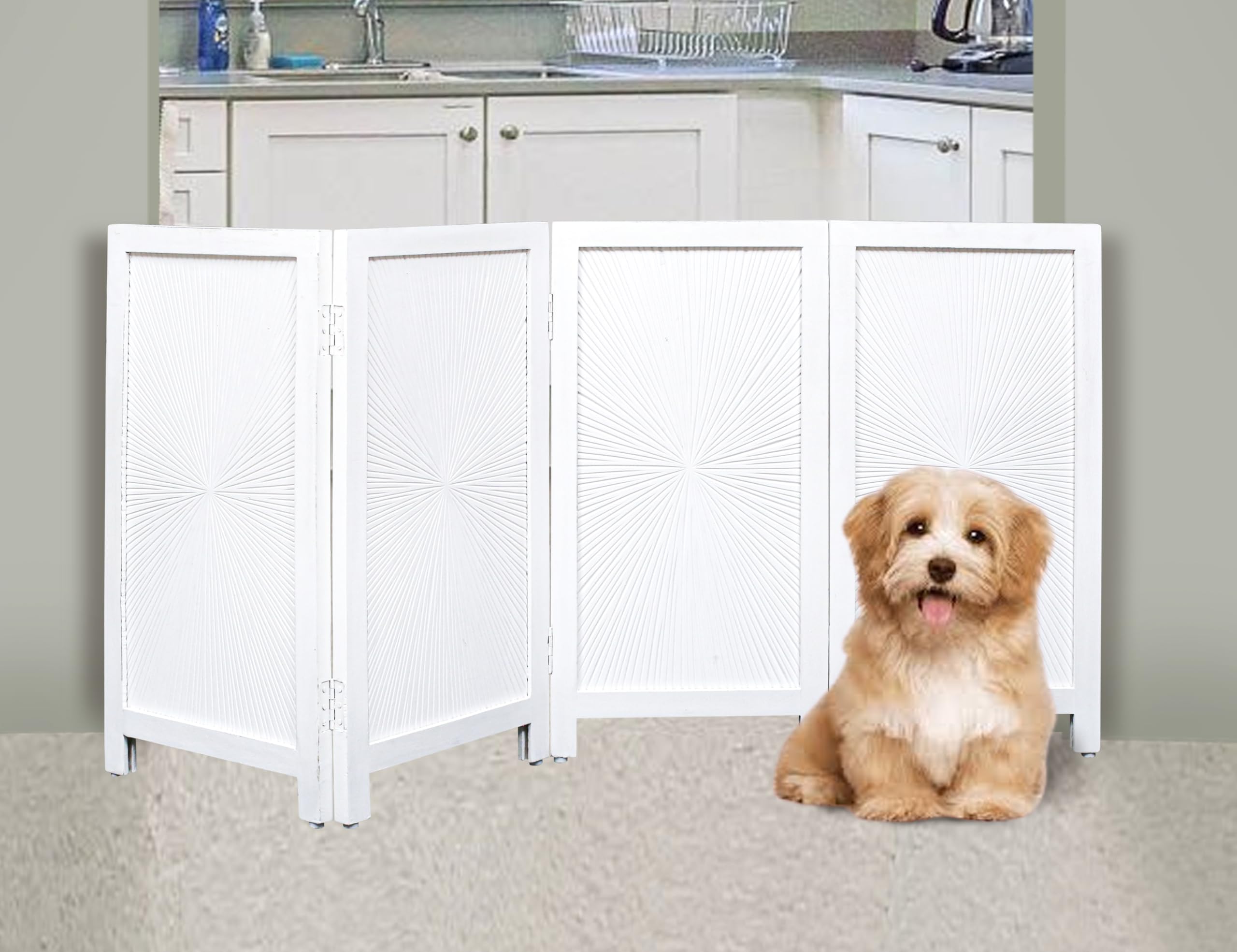 Amazon.com : Raise Wooden Foldable Pet Dog Safety Gate - 4 Panels 56 ...