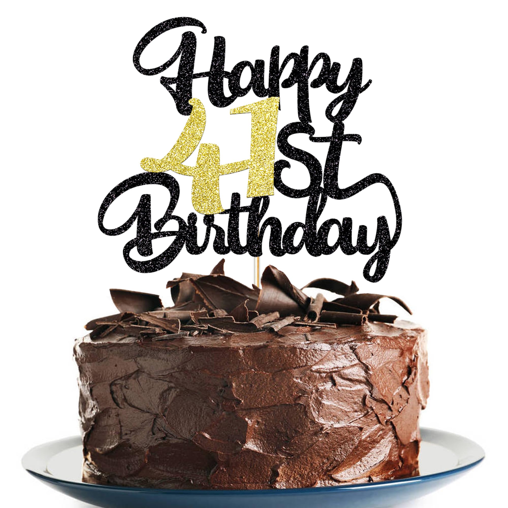 Amazon.com: Klionjor 41st Birthday Cake Topper Paper Board Material ...