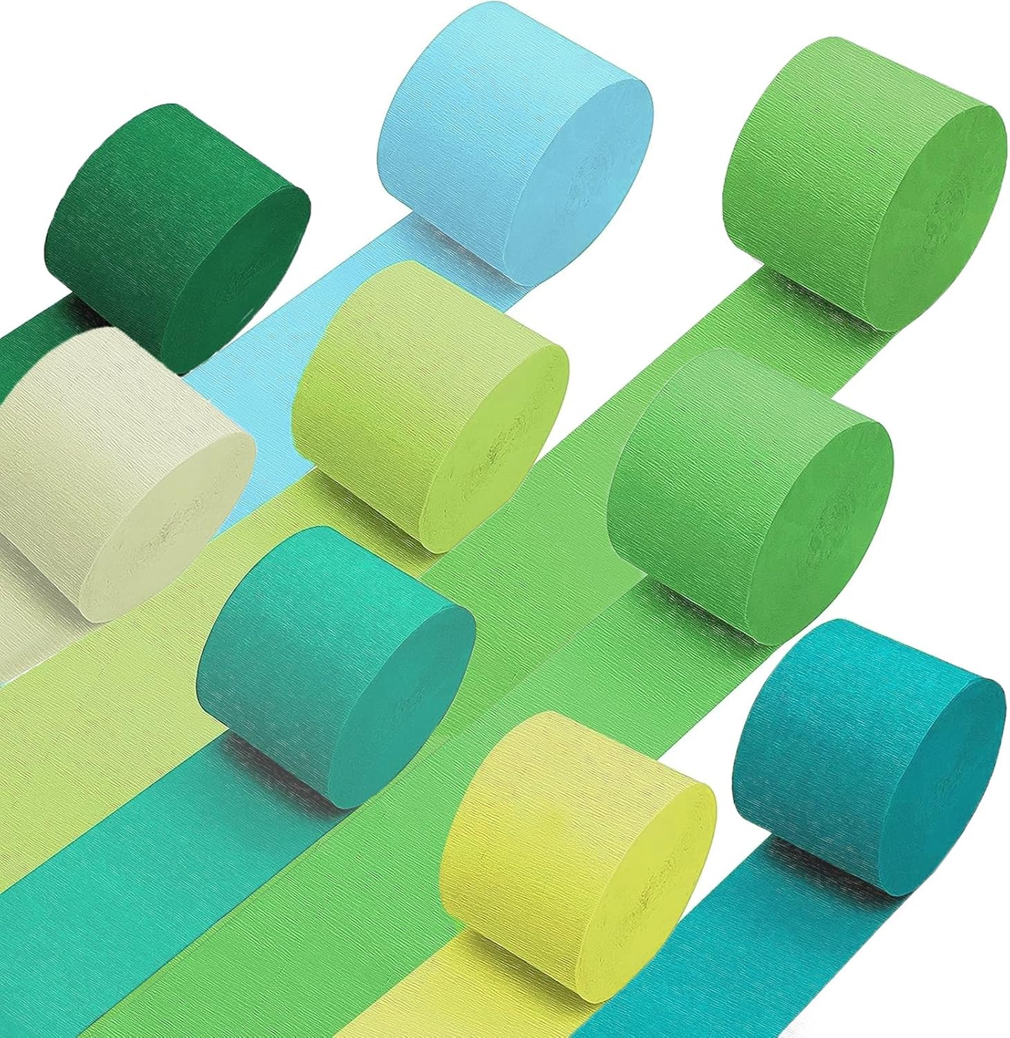 Amazon.com: Crepe Paper Streamers 9 Rolls 738 ft, Green and Blue Paper ...