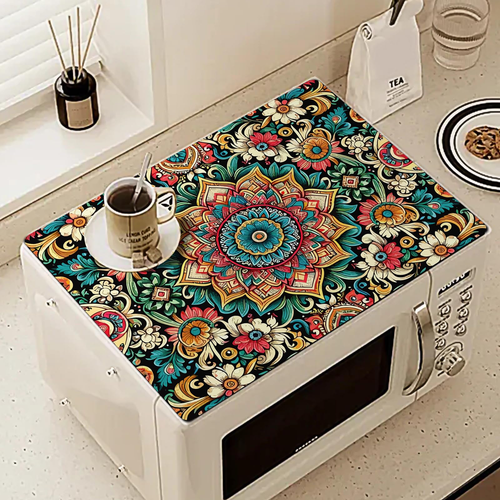 Amazon.com: Apriciti Rubber Mat for Microwave Top Cover, Nonstick Heat ...