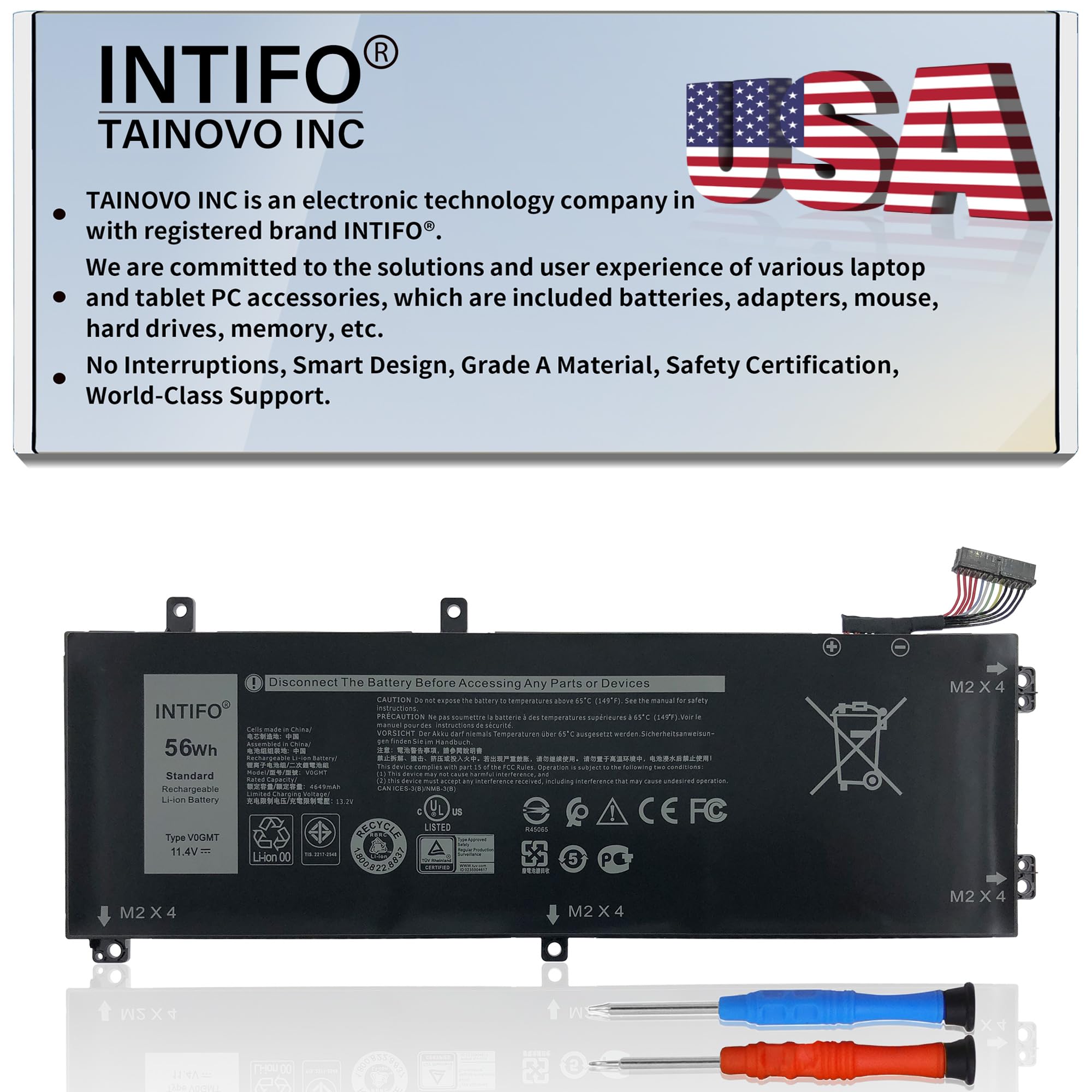 Amazon.com: INTIFO 56Wh V0GMT Laptop Battery Compatible with Dell G7 17 ...