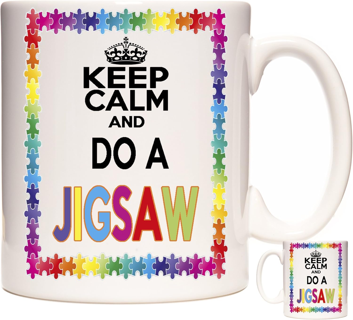 Jigsaw Puzzle Mug, Keep Calm and Do A Jigsaw. 11oz Ceramic Mug. Gift ...
