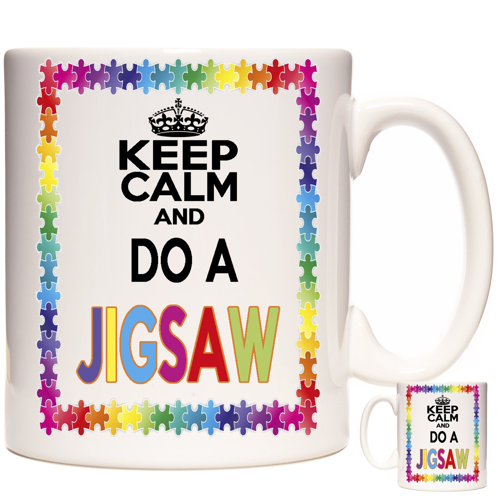 Jigsaw Puzzle Mug, Keep Calm and Do A Jigsaw. 11oz Ceramic Mug. Gift ...
