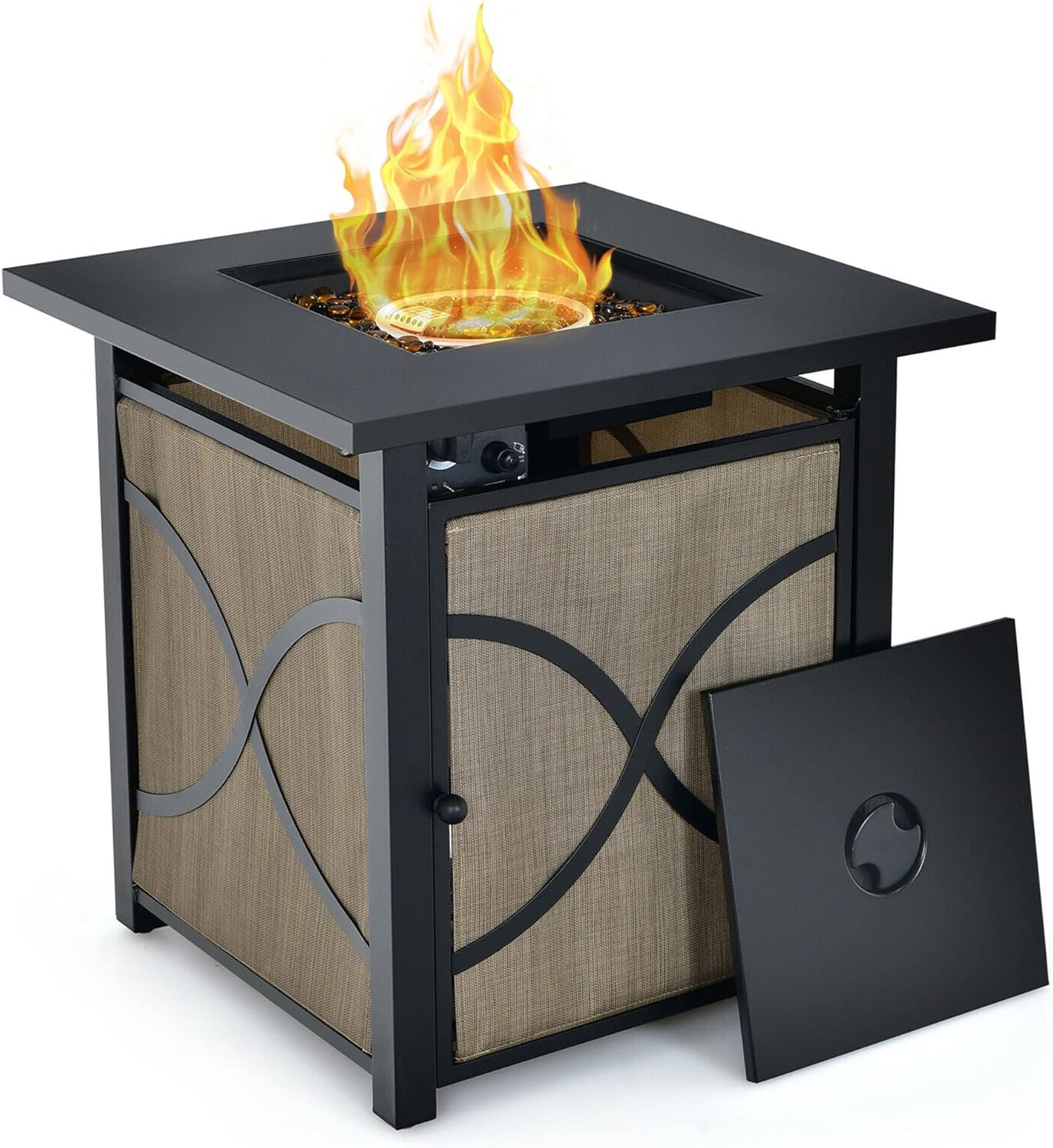 Amazon.com: DORTALA 25'' Gas Fire Pit Table, 40,000 BTU Propane Fire ...