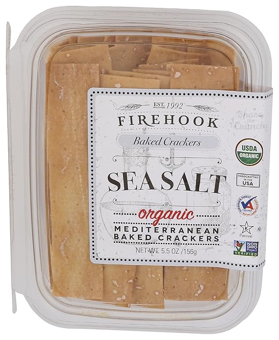 Amazon.com : Firehook Baked Crackers, Cracker Sea Salt Organic, 5.5 ...