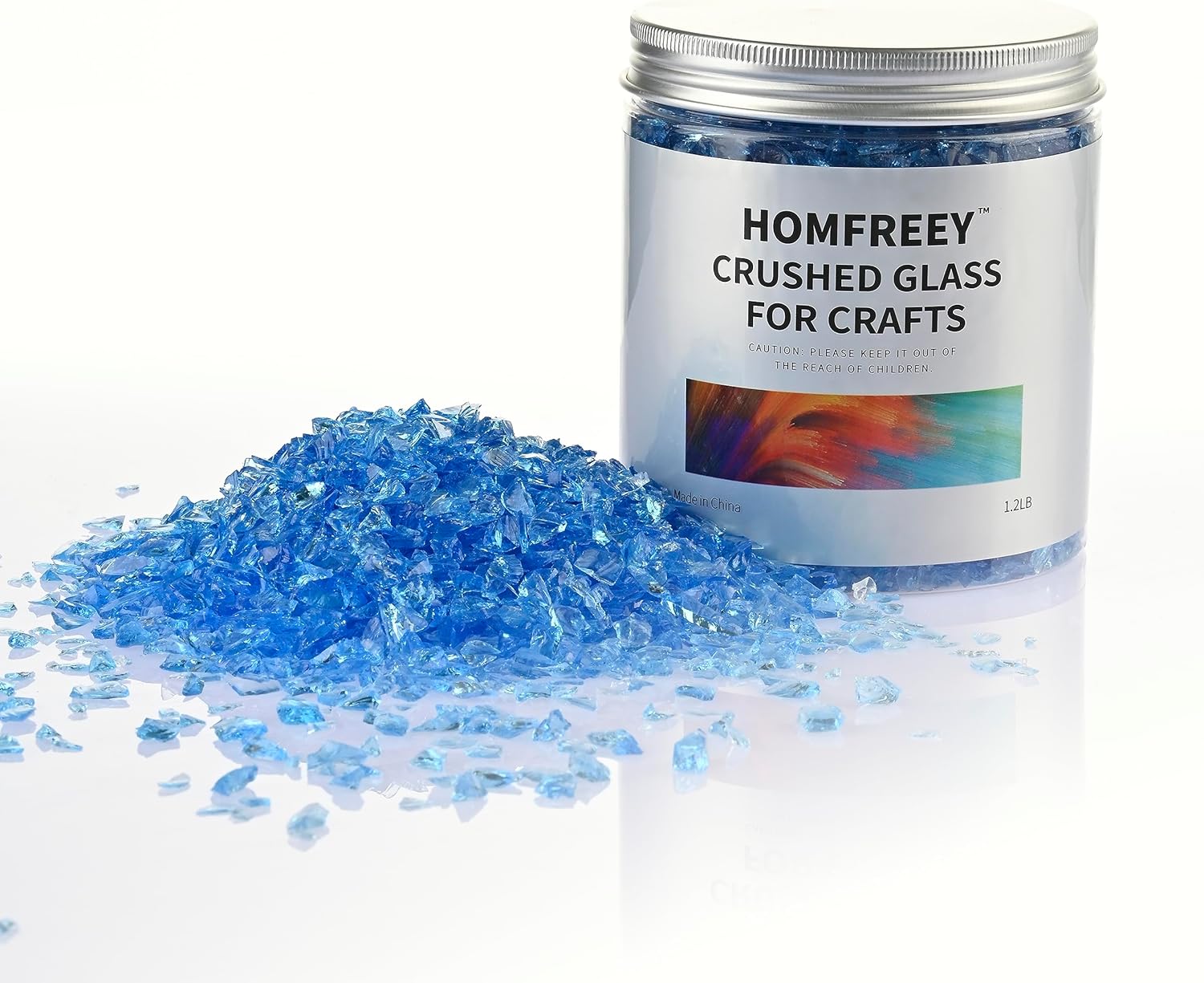 Amazon.com: HOMFREEY 1.2 lb Crushed Glass for Resin Art,Vase Filler ...