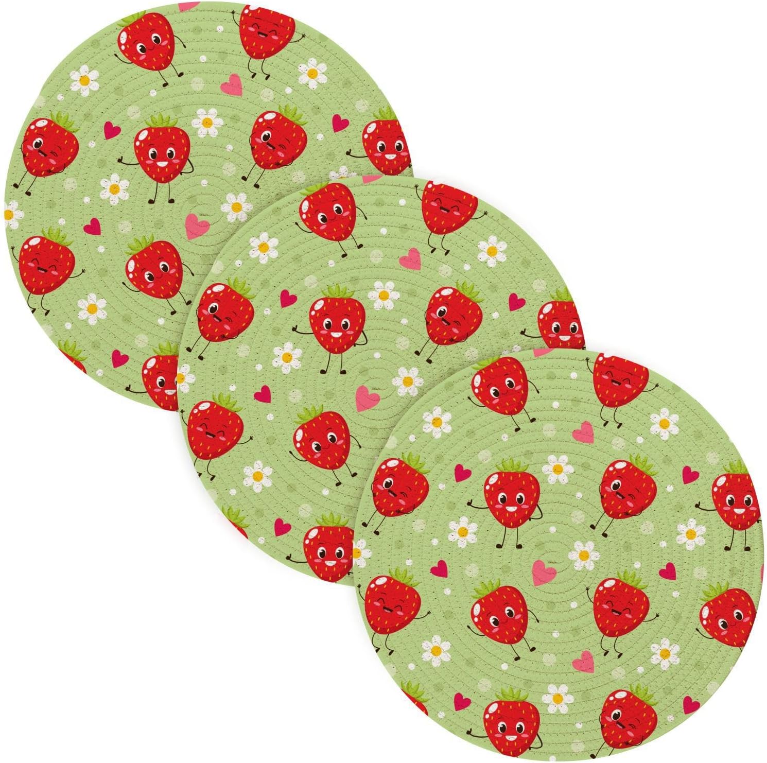 Amazon.com: AoKaWe 3Pcs Funny Strawberry Trivets for Hot Pots and Pans ...