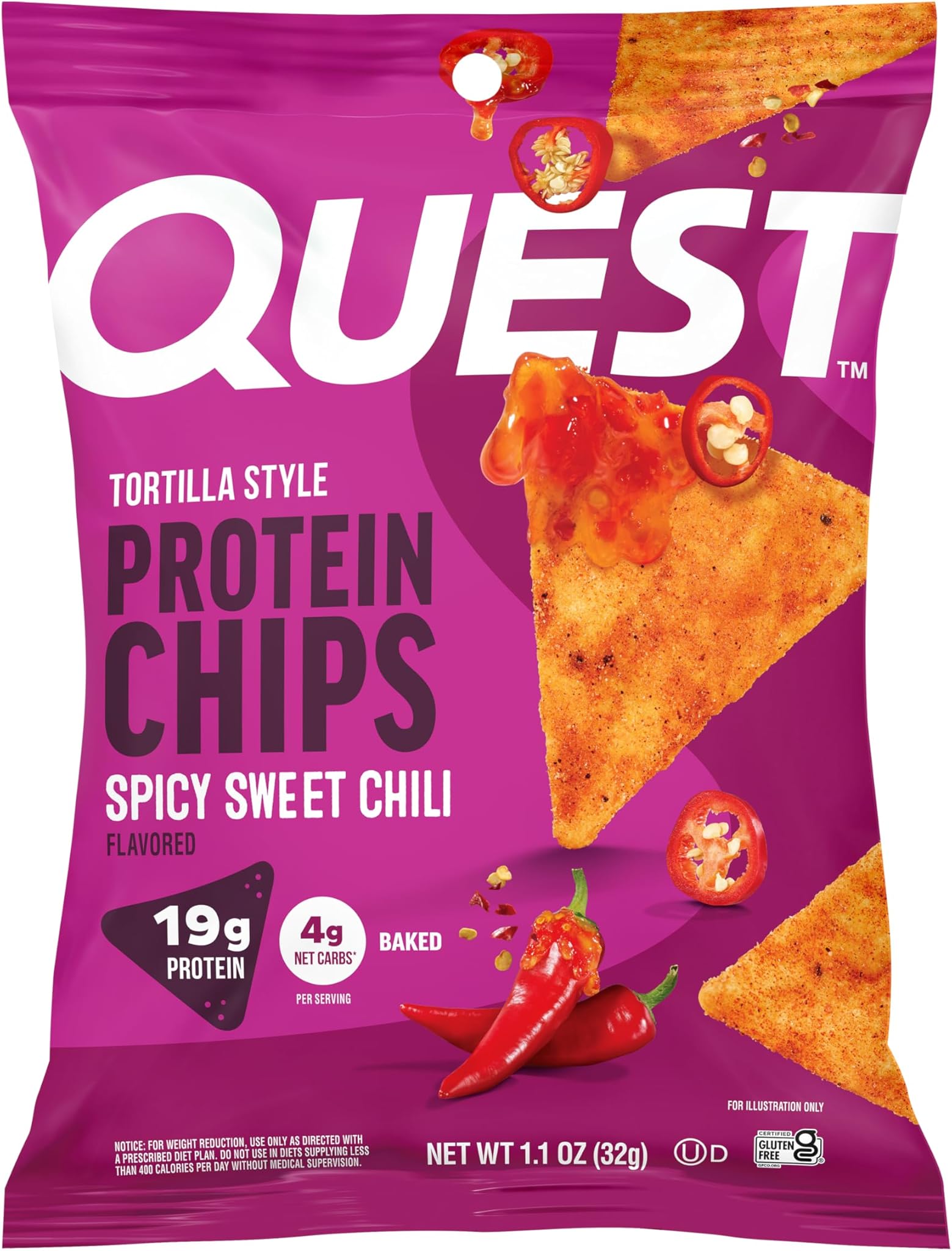 Quest Nutrition Spicy Sweet Chili Tortilla Chip 19g Protein 4g ...