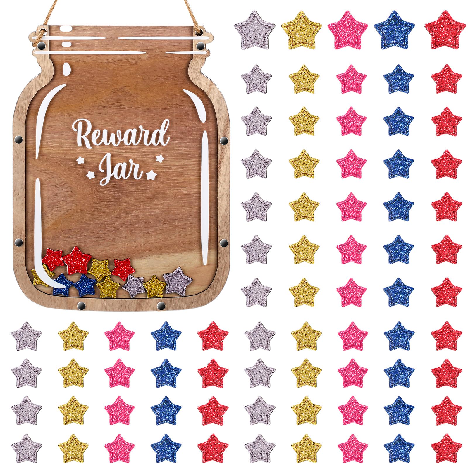 Buy Treela 13 x 10" Reward Jar for Kids Bulletin Board Reward Chart Set ...