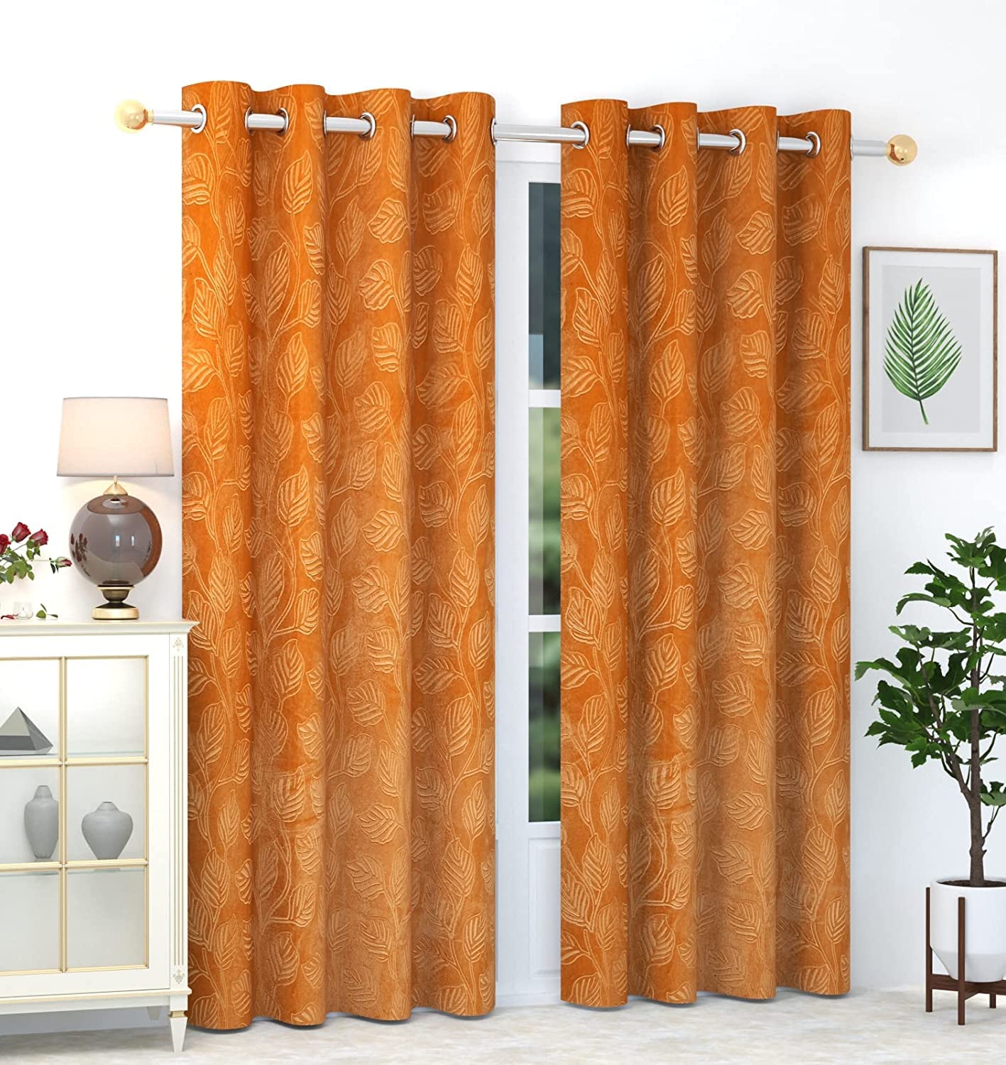 Buy FRESH FROM LOOM Premium Window Velvet Room Darkening Curtains 6 ...