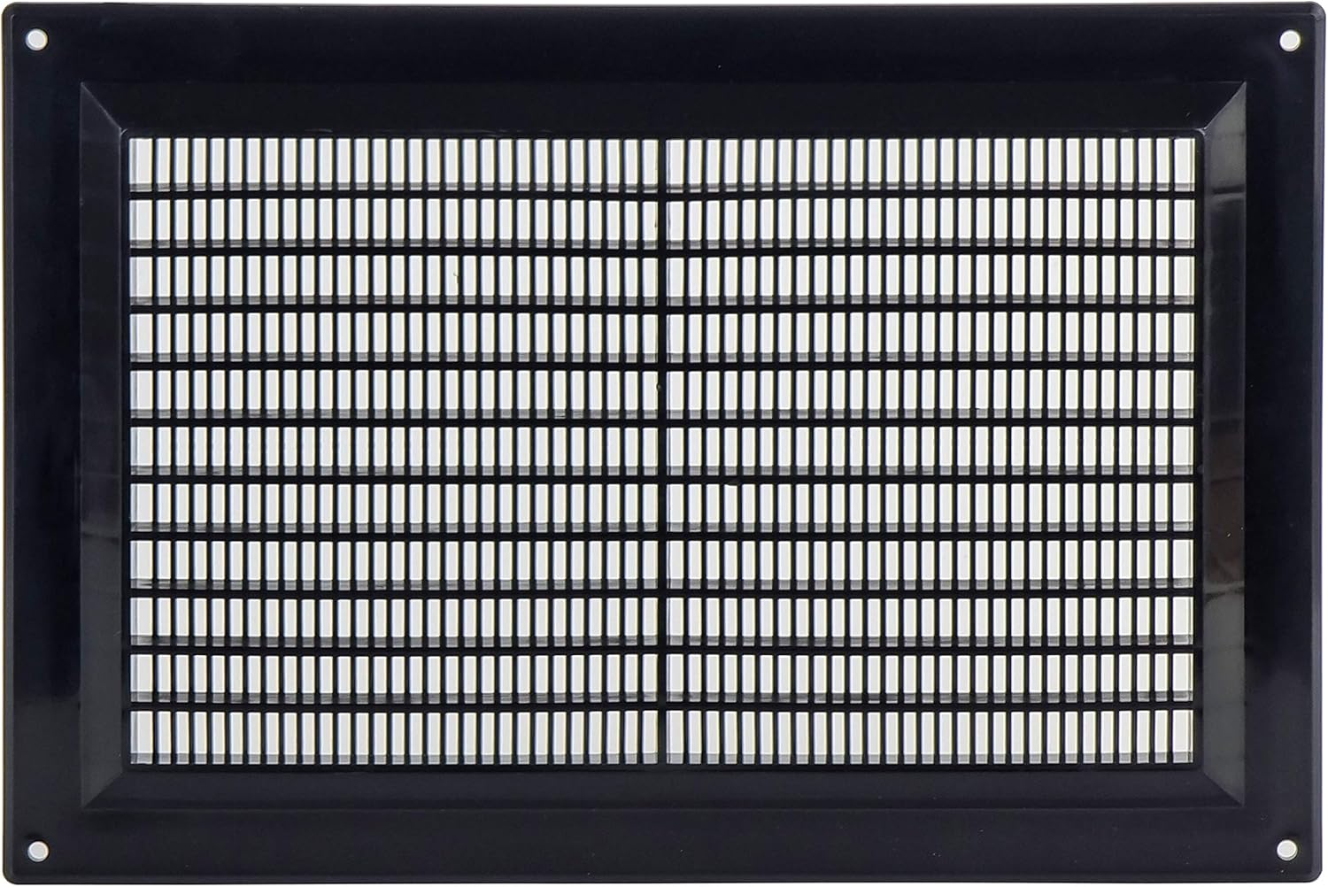 9×6” Black Plastic Air Vent Grille with Anti-Insect Mesh / Fly Screen ...