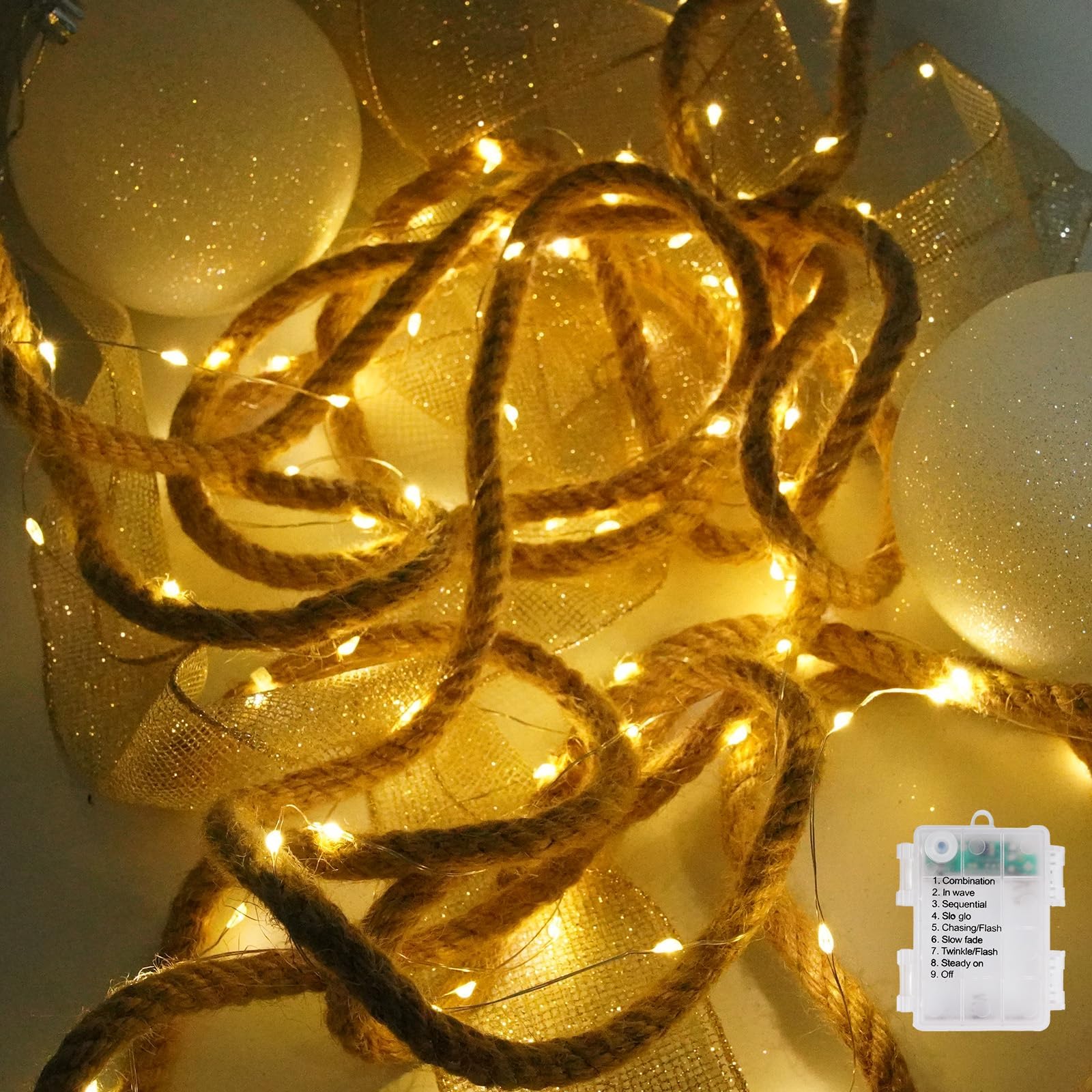 BrightArk Battery Powered 100 LED Indoor Outdoor Home & Garden Natural ...