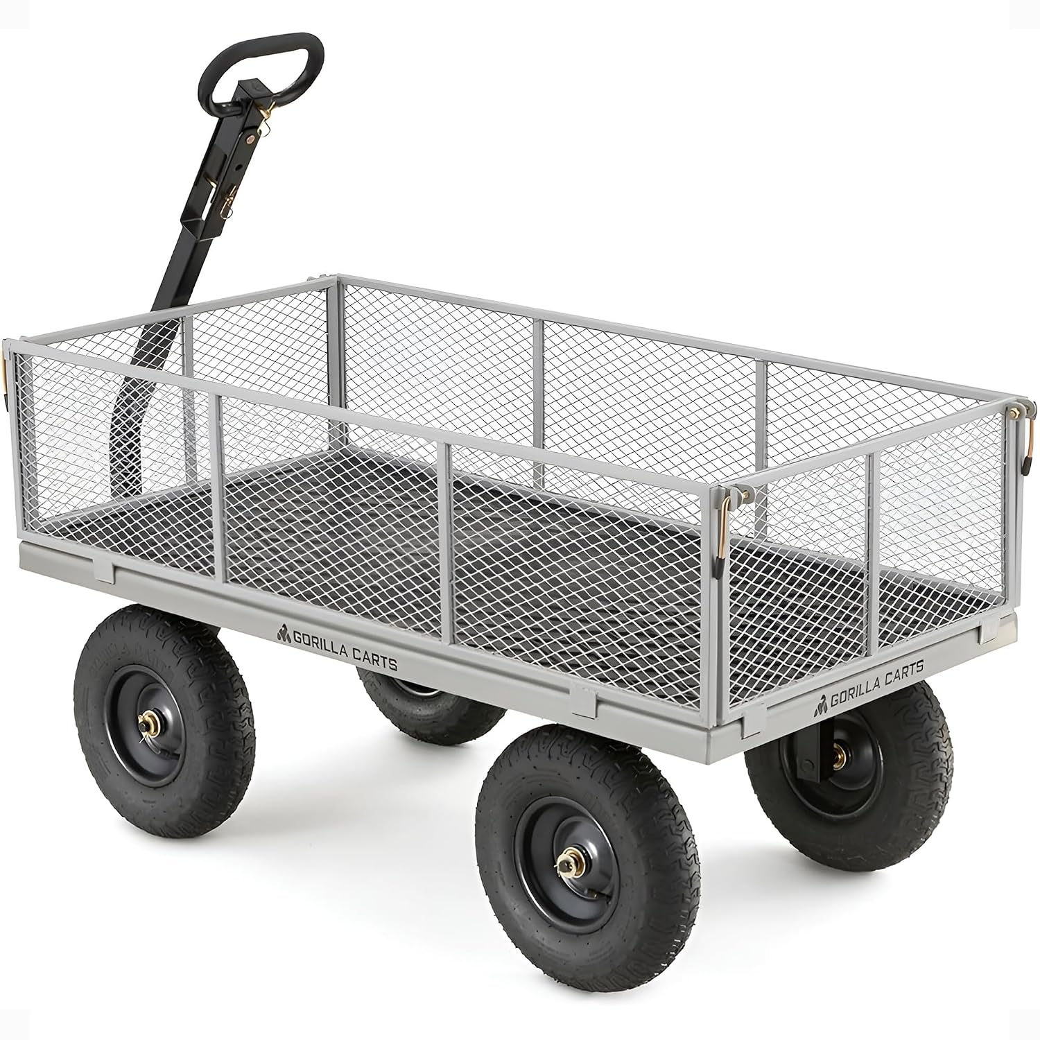 Gorilla Carts GOR1001-COM Heavy-Duty Steel Utility Cart with Removable ...