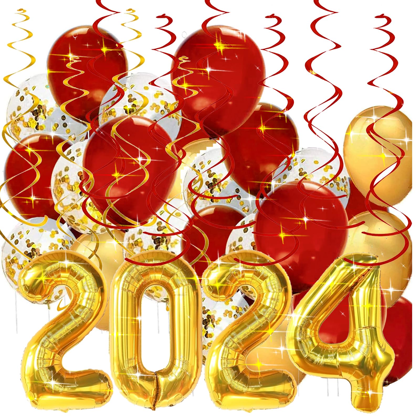 Amazon.com: Graduation Decorations Red Gold 2024/Red Gold Graduation ...